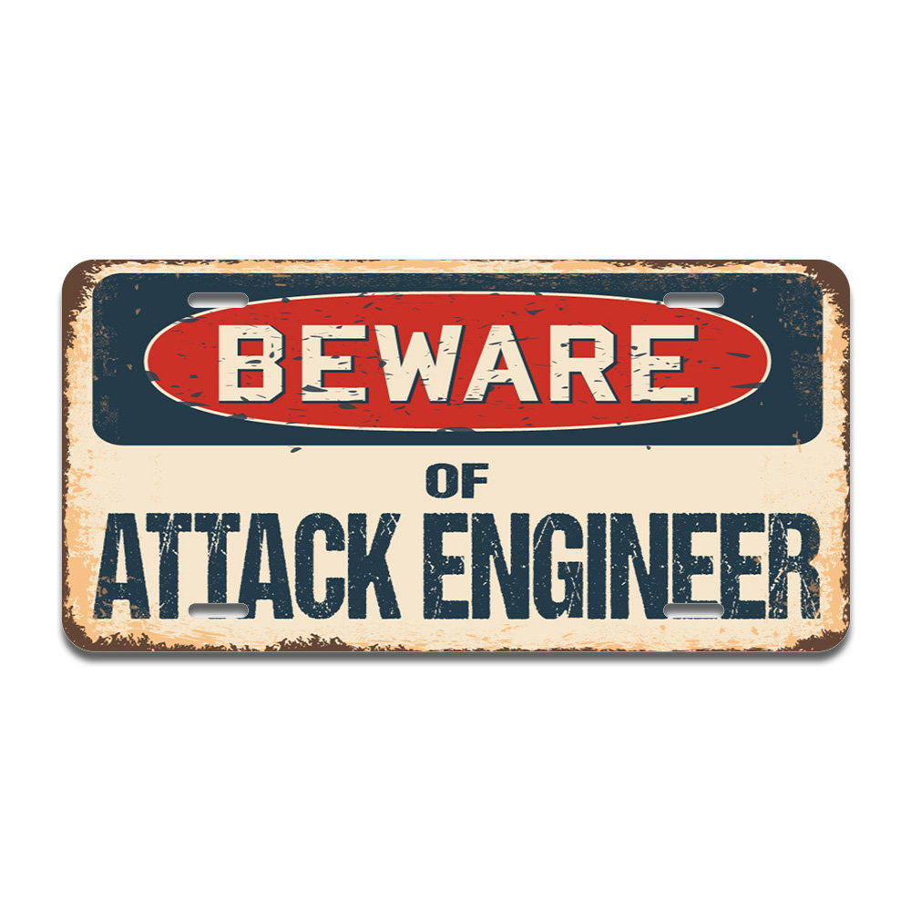 SignMission Beware of Attack Engineer Aluminum Plate Frame | Wayfair