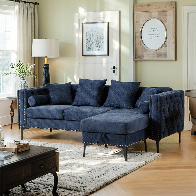 House of Hampton® L-shaped Sectional Sofa with Storage Ottoman, 4 ...