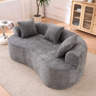 Wrought Studio Crescent-Shaped Sofa, Modern Low-Back Design With Deep ...