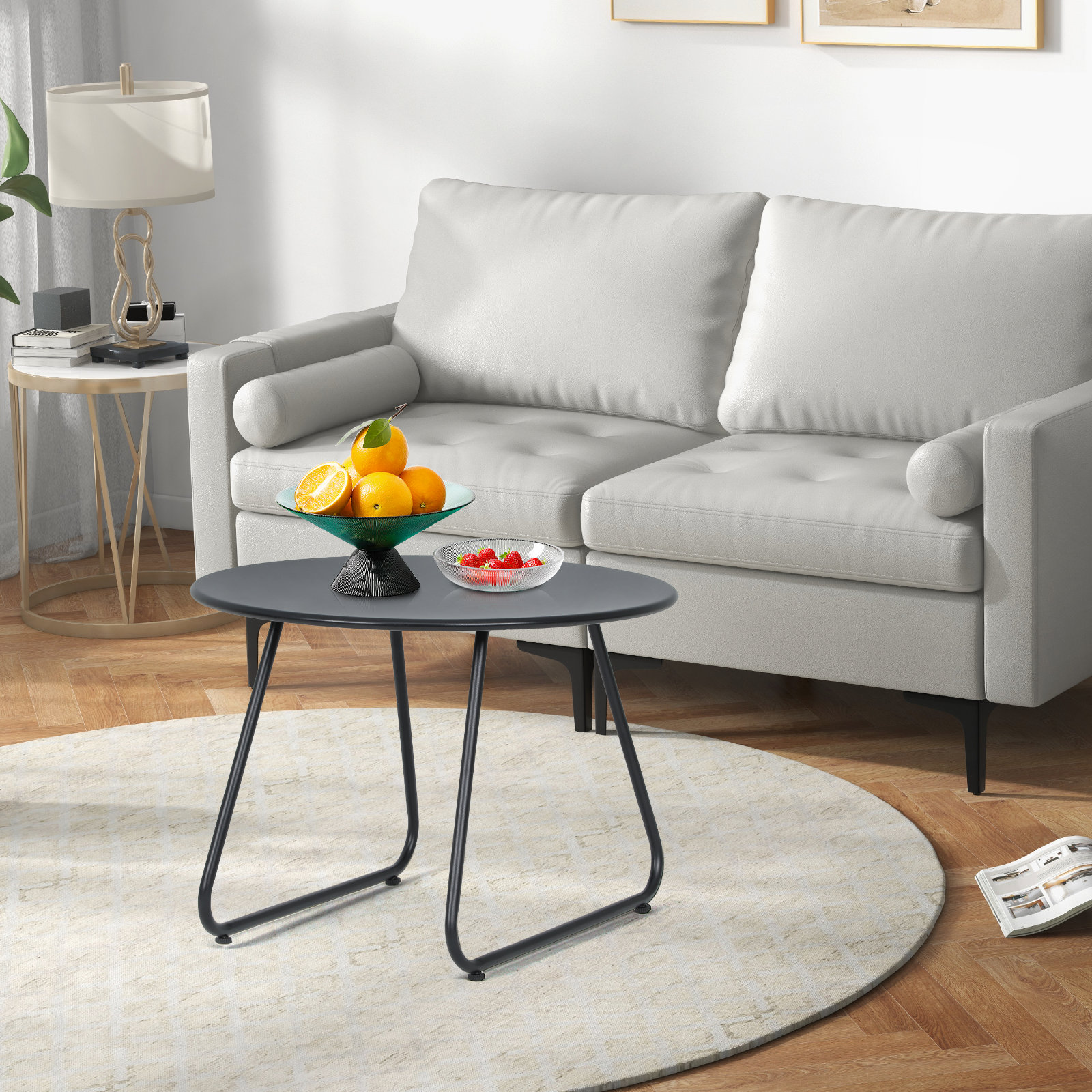 Ebern Designs 24" Round Coffee Table For Living Room Bedroom, End Table ...