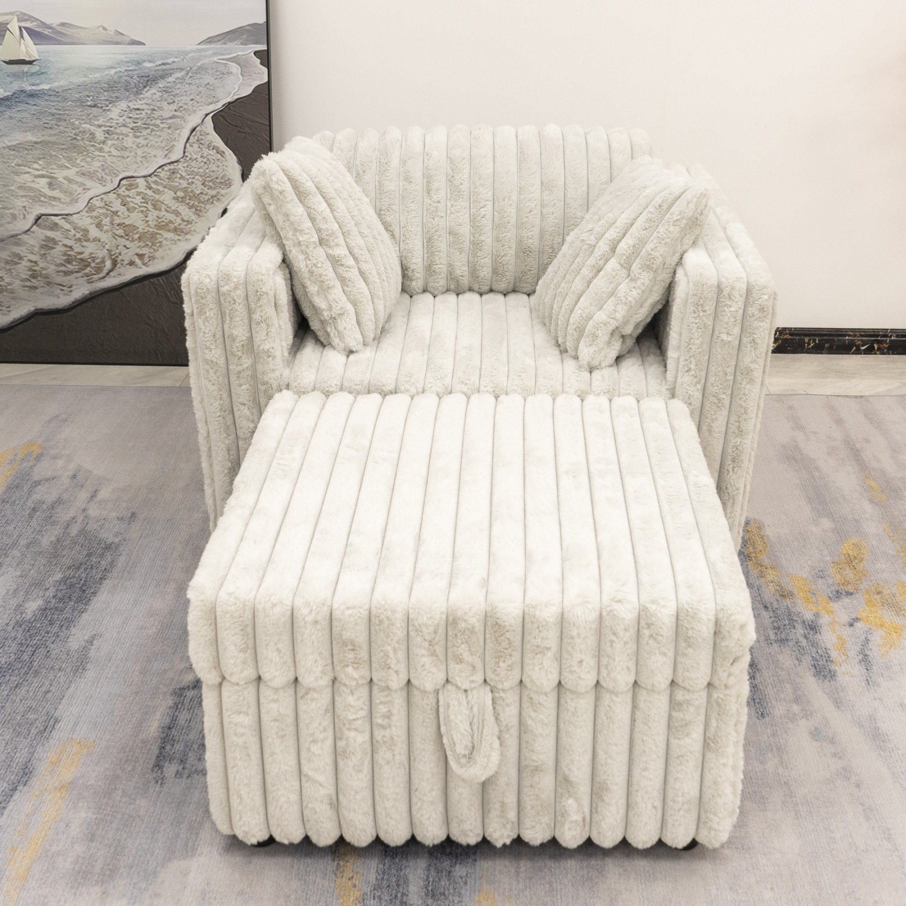 Mercer41 44.9"Soft Rabbit Plush Modular Sofa | Wayfair