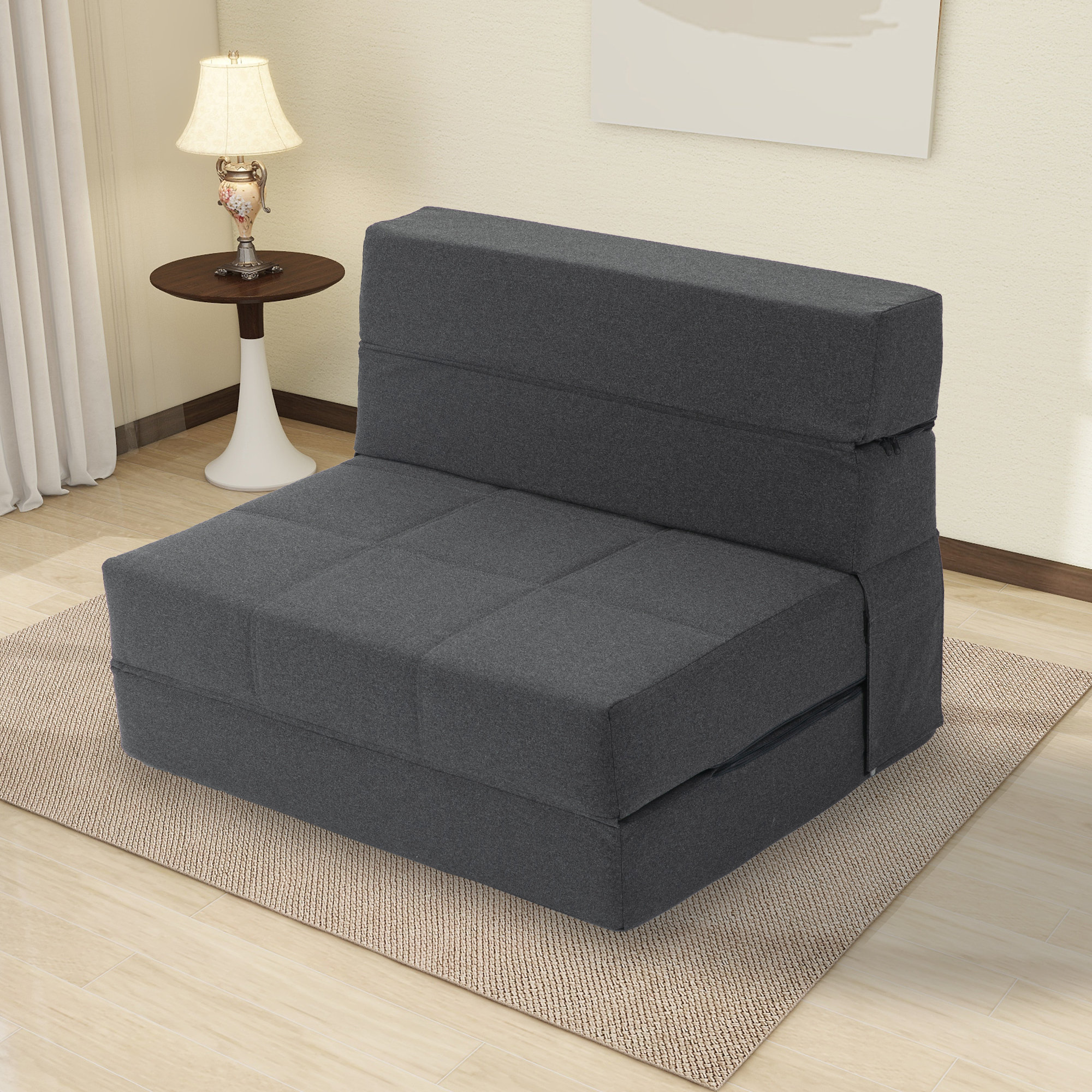 Ebern Designs Chateloin 7"H Foldable Memory Foam Sofa Bed For Living ...