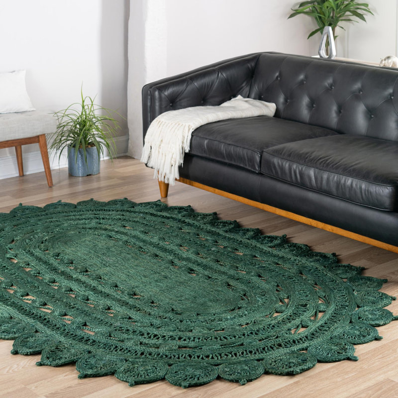 Langley Street® Oval Migel Oriental Power Loomed Jute Area Rug in ...