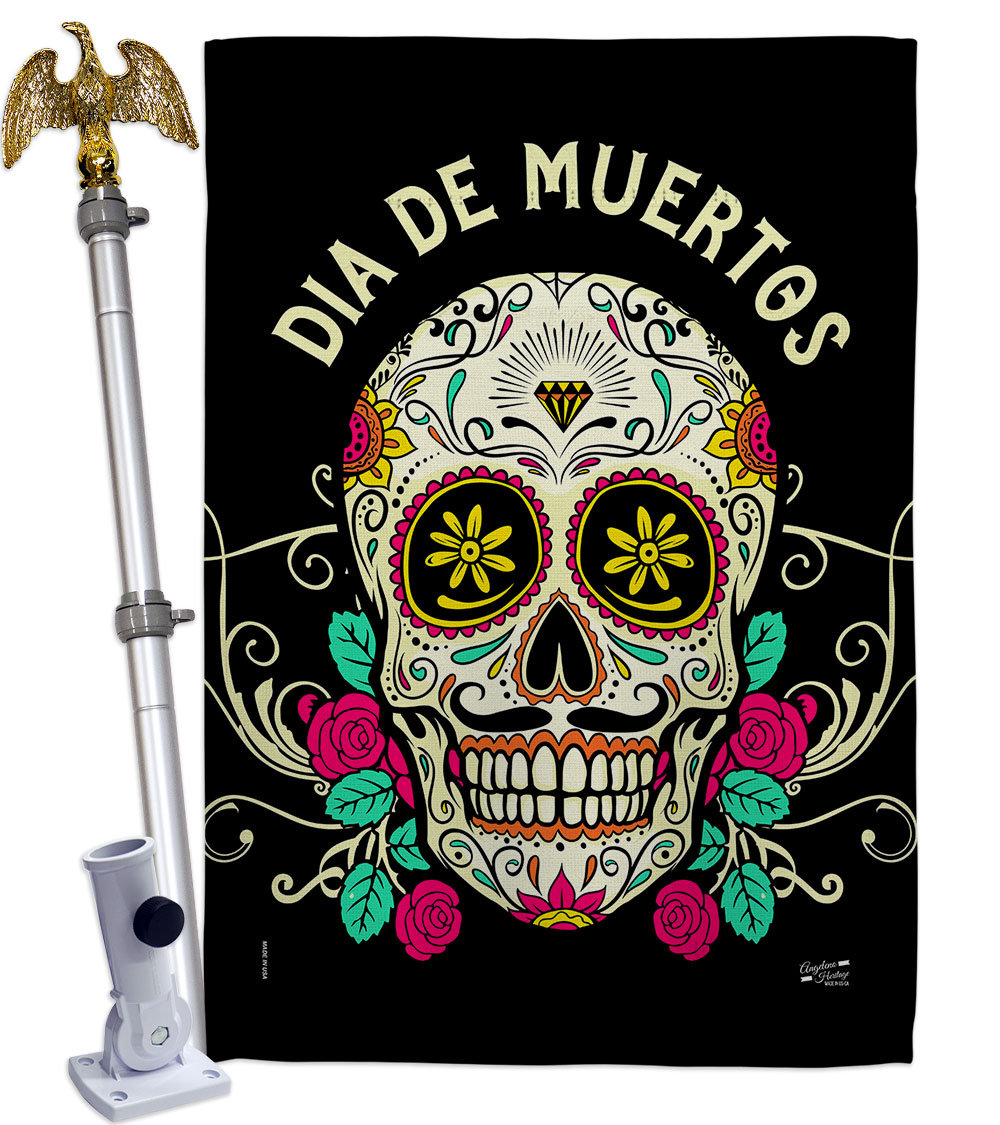 Angeleno Heritage Dia De Muertos House Flag Set Day Of Dead Fall 28 X40 ...