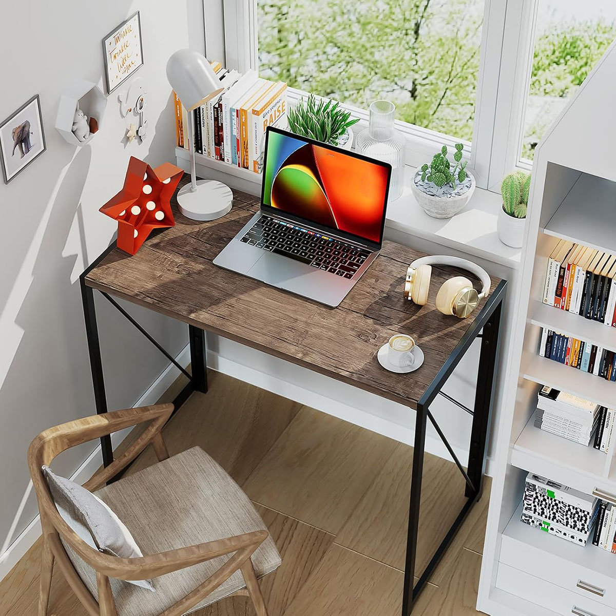 17 Stories Folding Desk 31.5 Inch Foldable Small Portable Computer ...