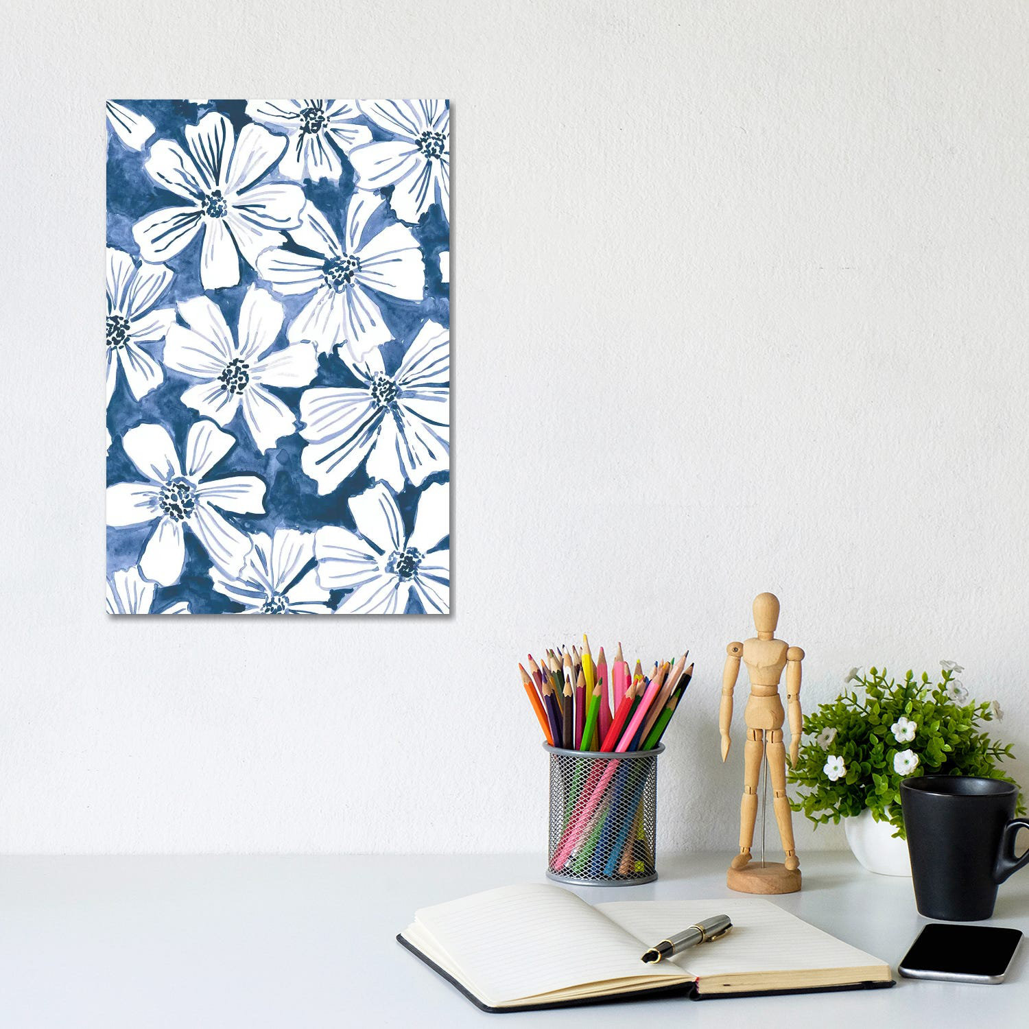Rosalind Wheeler Indigo Vibes III - Wrapped Canvas Painting | Wayfair.co.uk