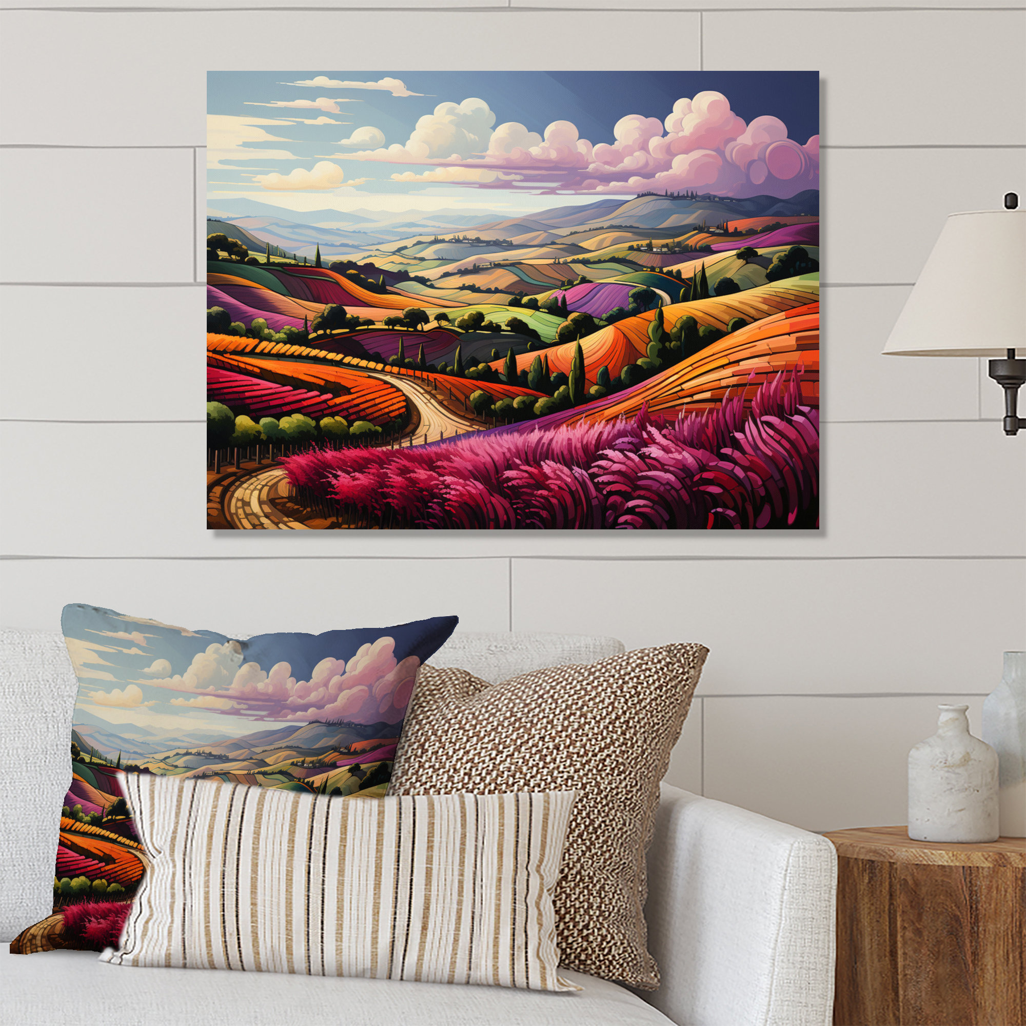 Loon Peak® " Purple Orange Vineyard Rows Of Ruby " - Wayfair Canada