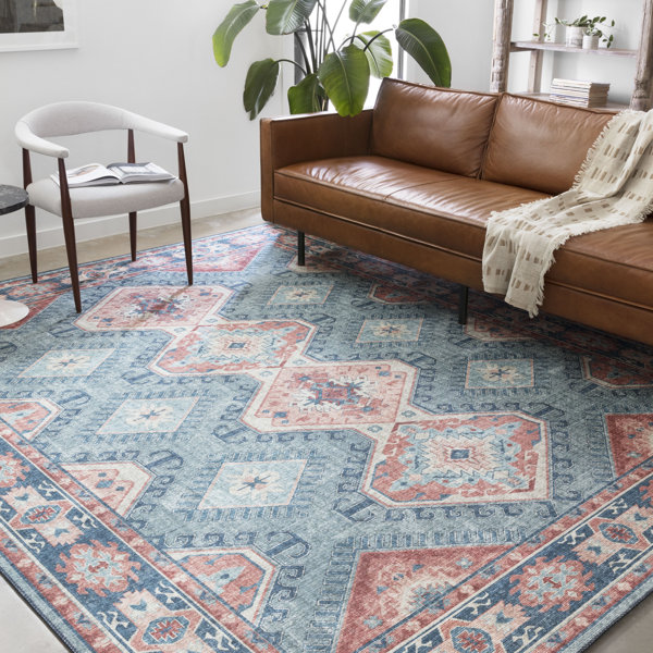 Bungalow Rose Gelo Turquoise/Terracotta Area Rug & Reviews | Wayfair