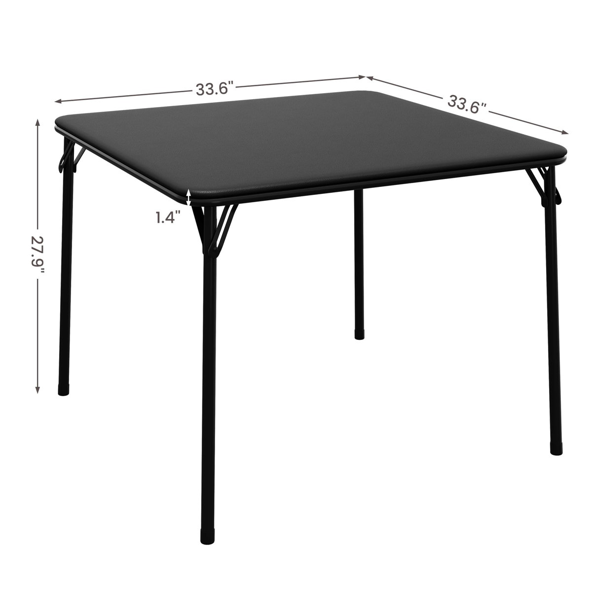 ZACOO Folding Table, 33.6 Inch Folding Card Table, Portable Square ...