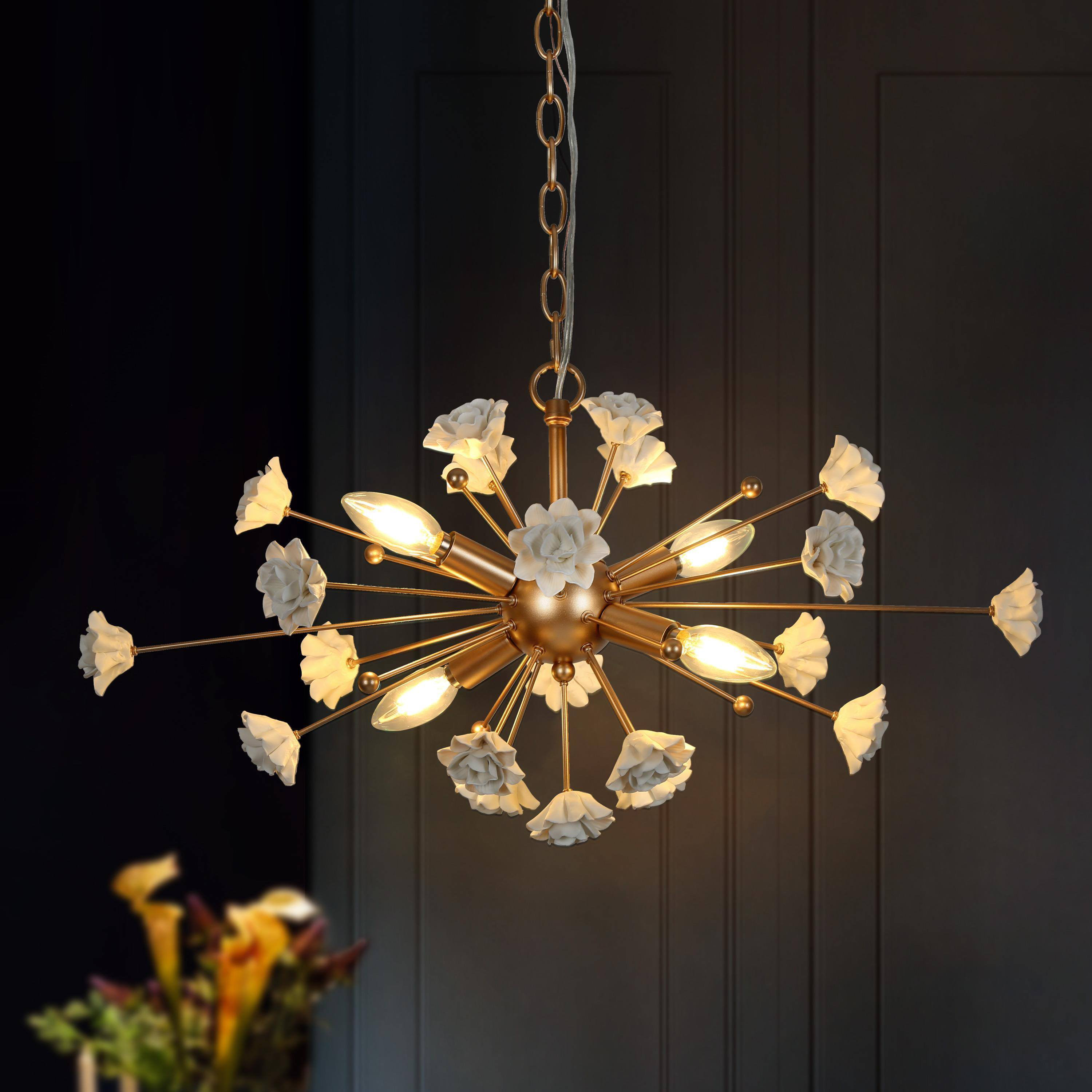 House of Hampton® Corbel 4 - Light Dimmable Sputnik Sphere Chandelier ...