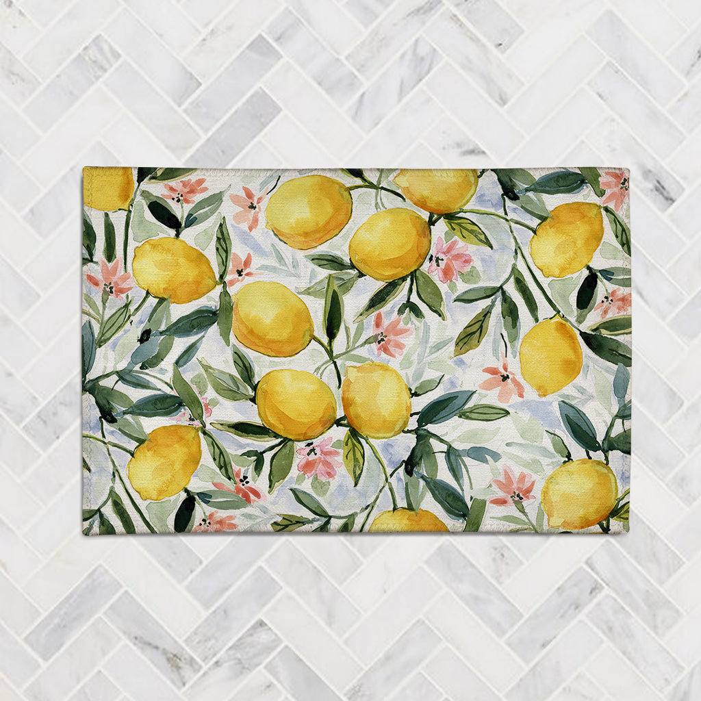 Laural Home Lemon Joy Chenille Rug | Wayfair