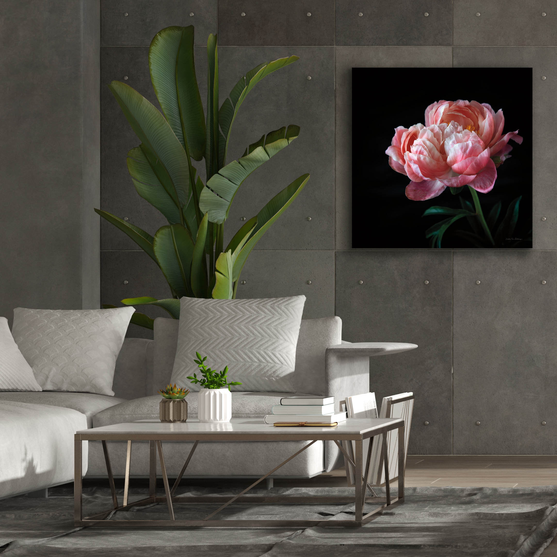 Everly Quinn 'Coral Peonies 5' by Debra Van Swearingen Canvas Wall Art ...