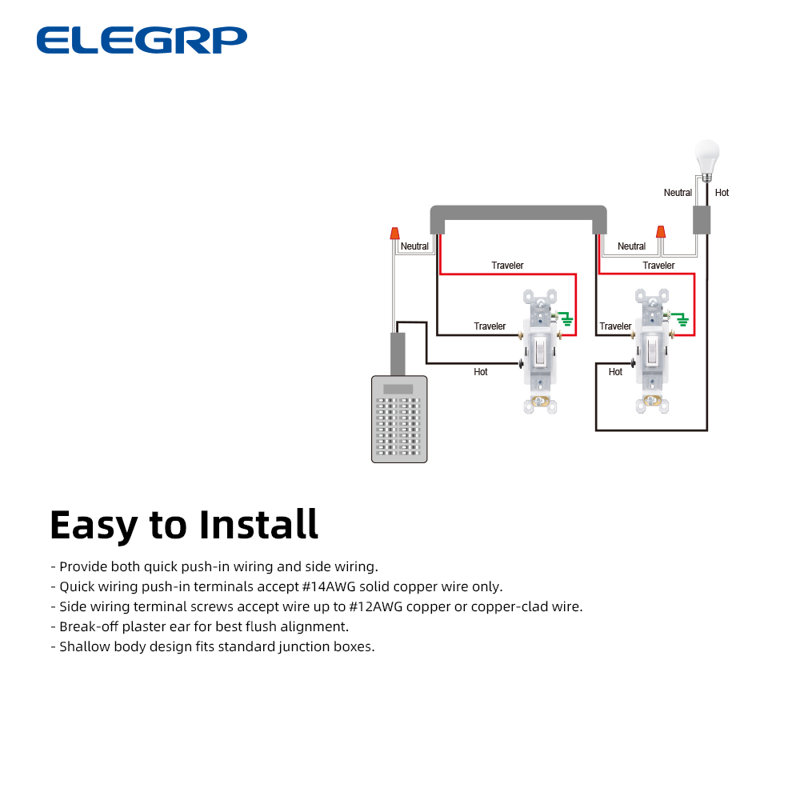 ELEGRP 15-Amp 3-Way Toggle Light Switch | Wayfair