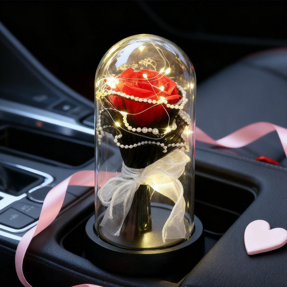 The Holiday Aisle® Valentine's Day Flower Gift, Forever Preserved Glass ...