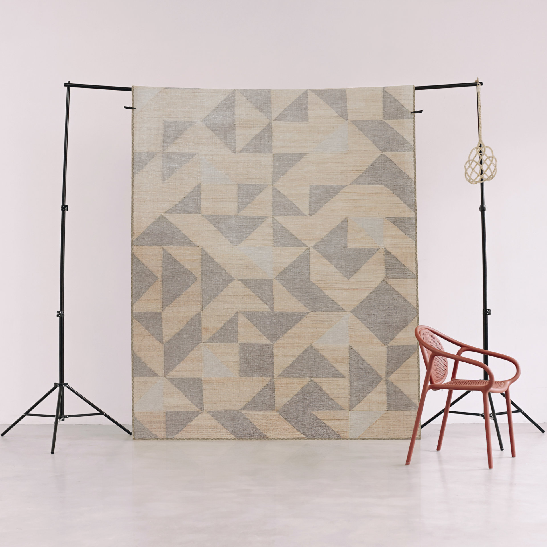 Orren Ellis Beige-Gray Themed Triangle Geometric Patterned Modern ...