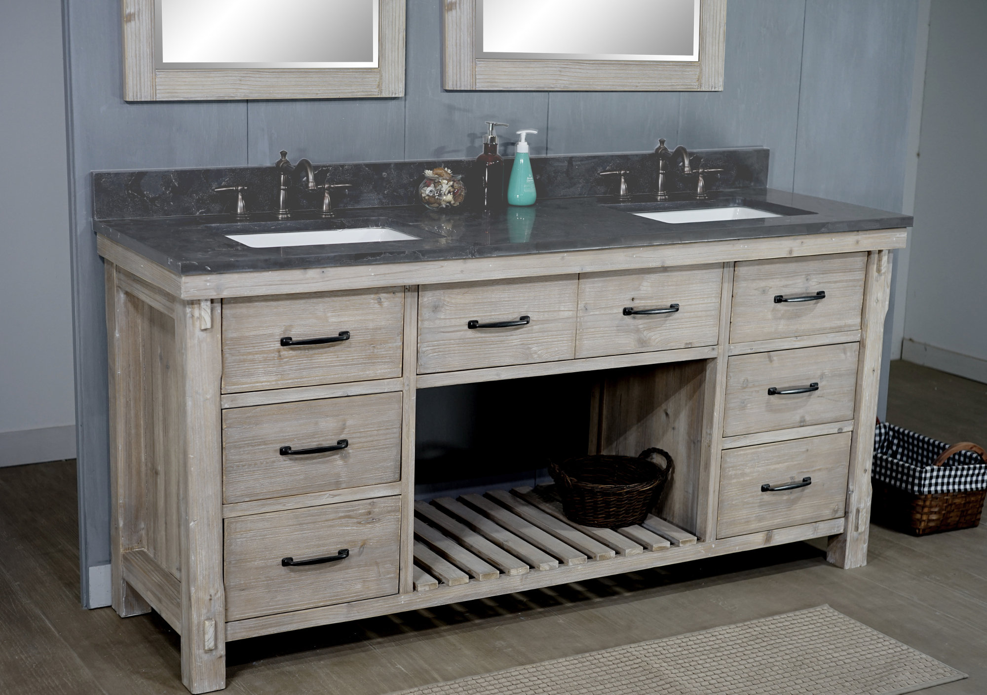 Union Rustic Bartlett 72" Double Bathroom Vanity Set | Wayfair