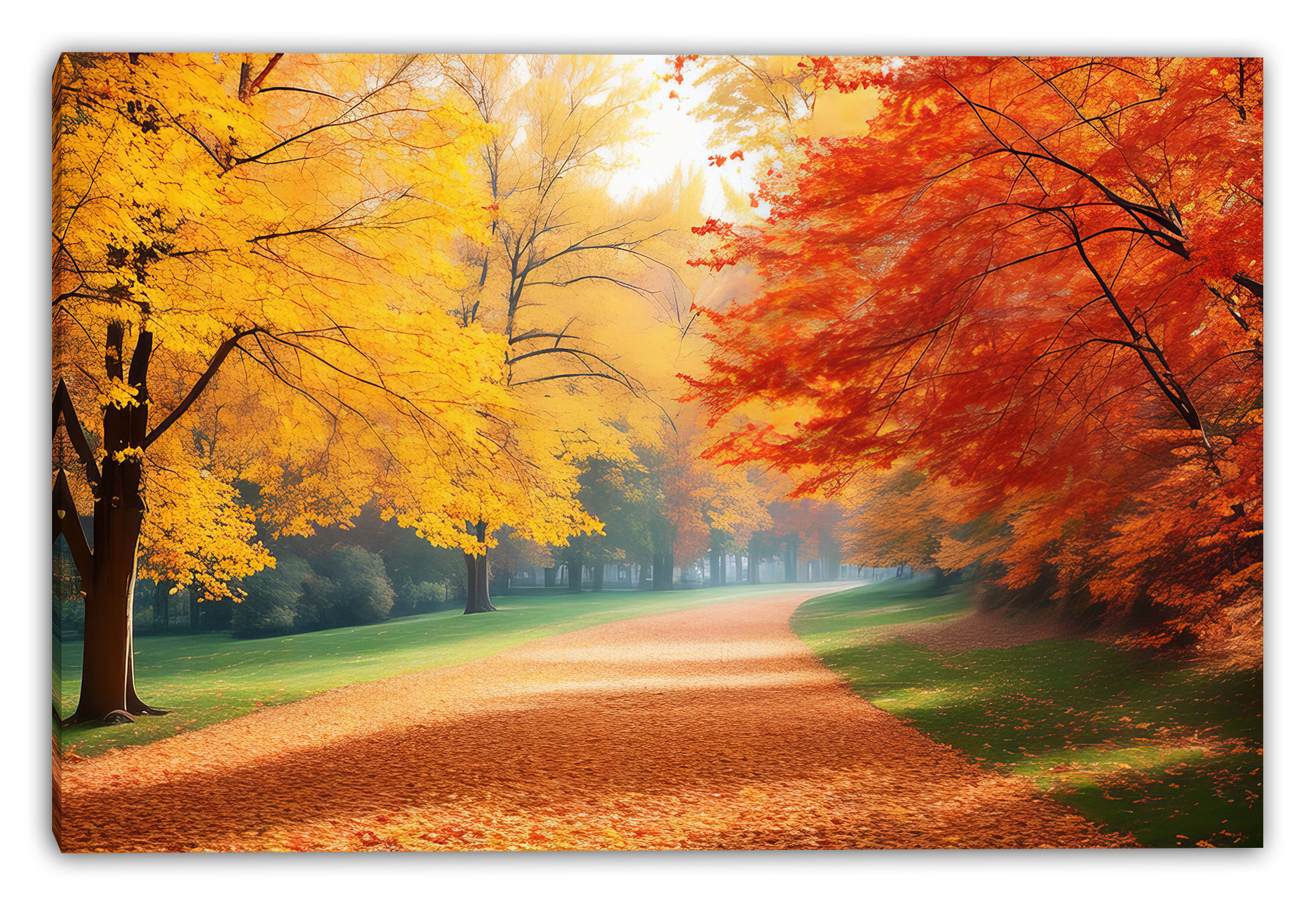 Union Rustic Bright Meadow in Fall Wrapped Canvas Wall Art | Wayfair