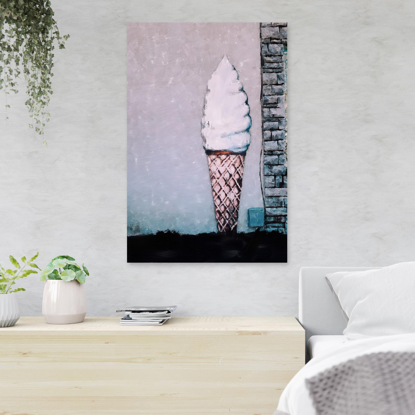 Red Barrel Studio® Ice Cream Cone On Brown Brick Wall - 1 Piece ...