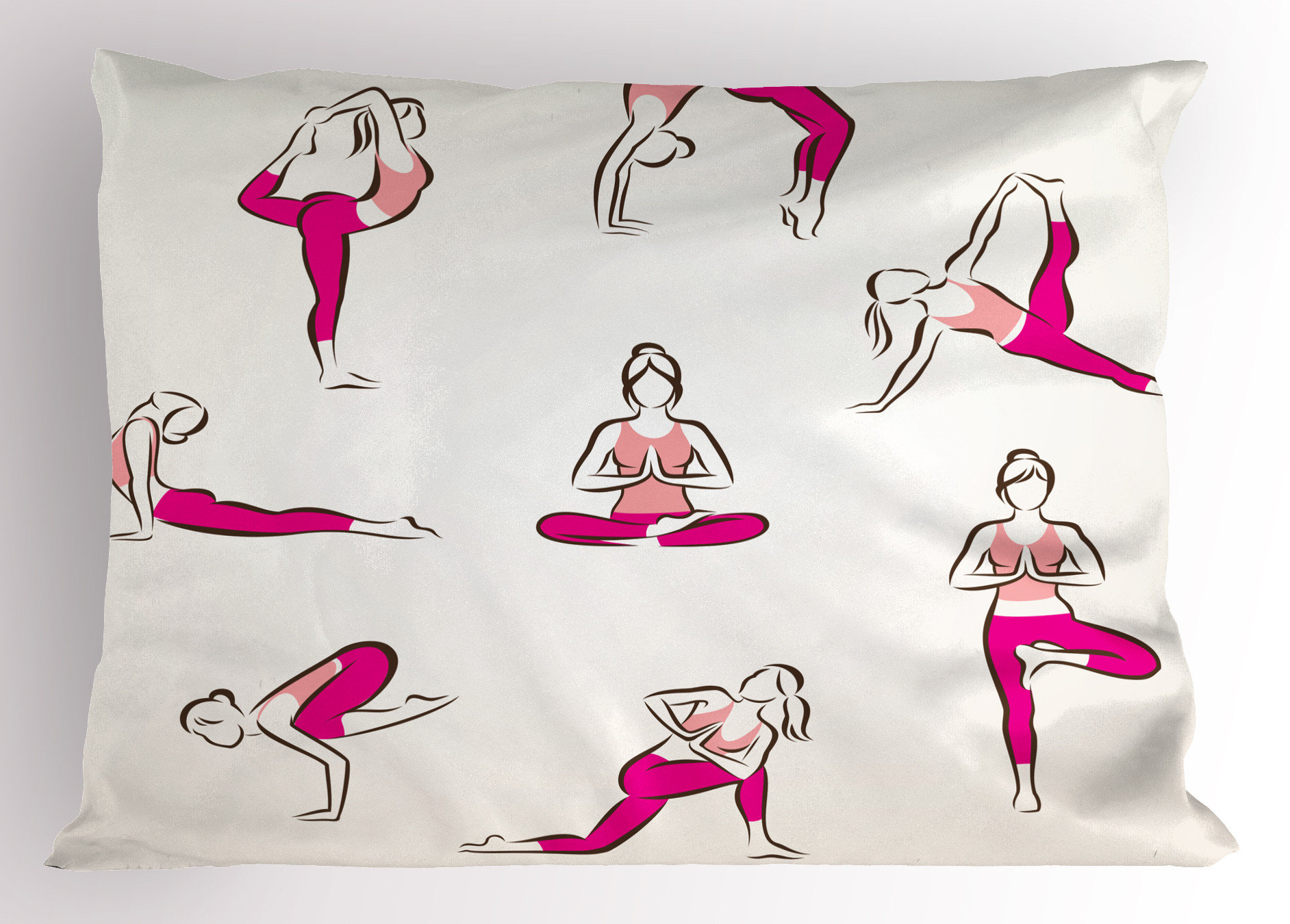 Ambesonne Sports Theme Pillow Sham 2 Pack Lady Pilates Exercise Off ...