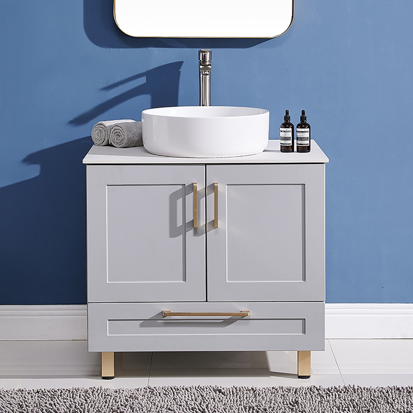 Mercer41 Selicia 30" Gray Modern Free-standing Single Bathroom Vanity ...
