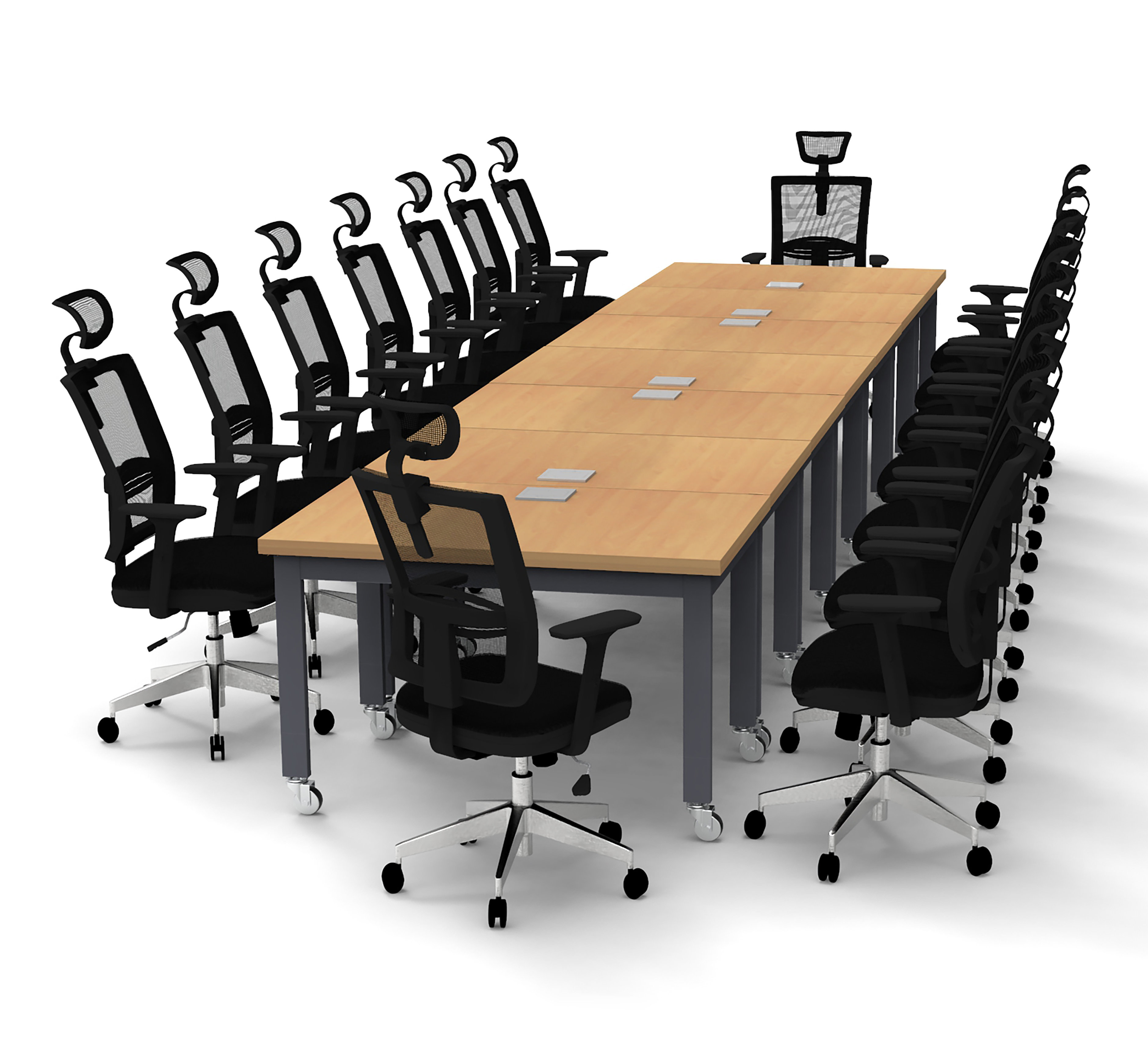 Inbox Zero 16 Person Conference Meeting Tables with 16 Chairs Complete ...