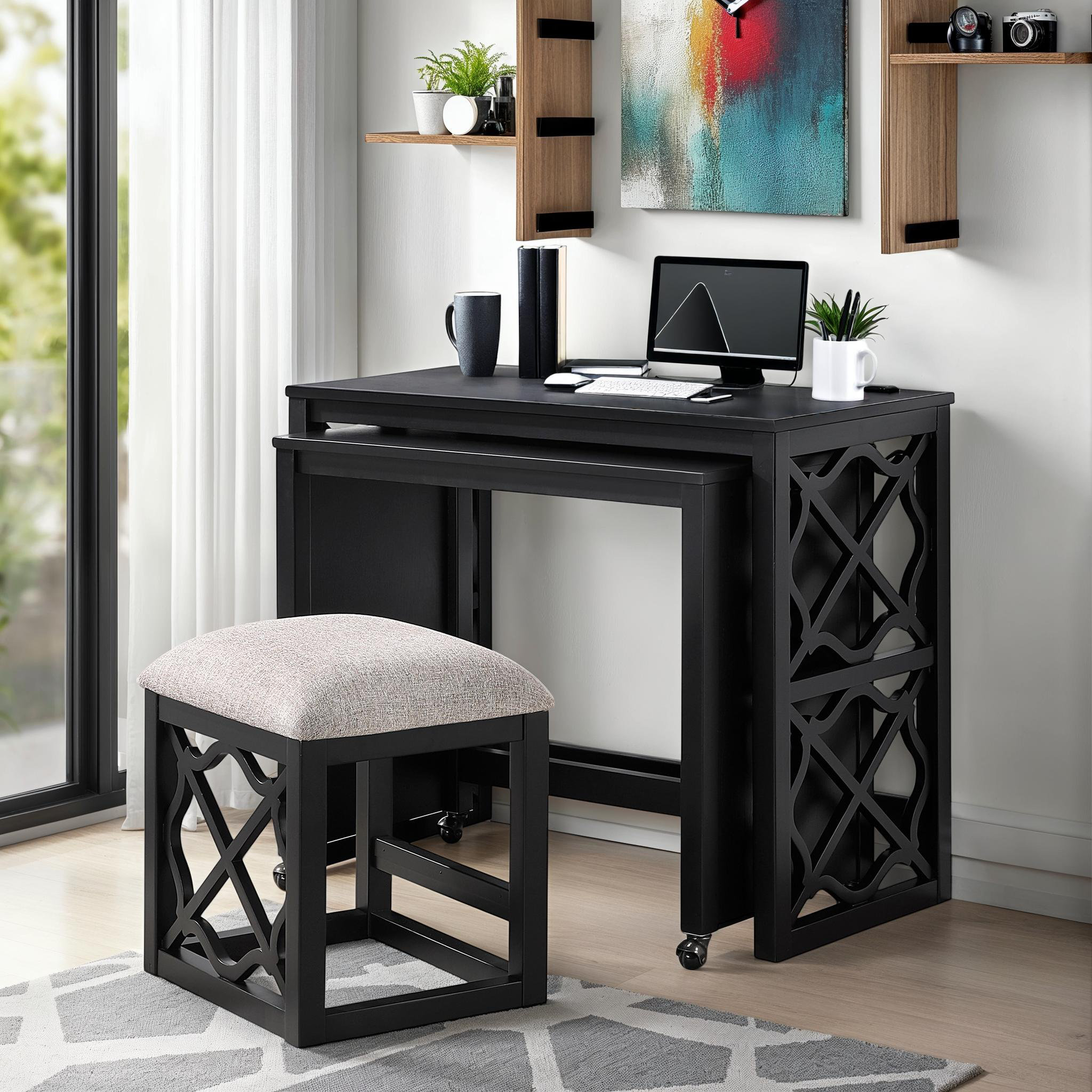 Red Barrel Studio® 3-Piece Home Office Set, 36" Computer Desk with 2 ...