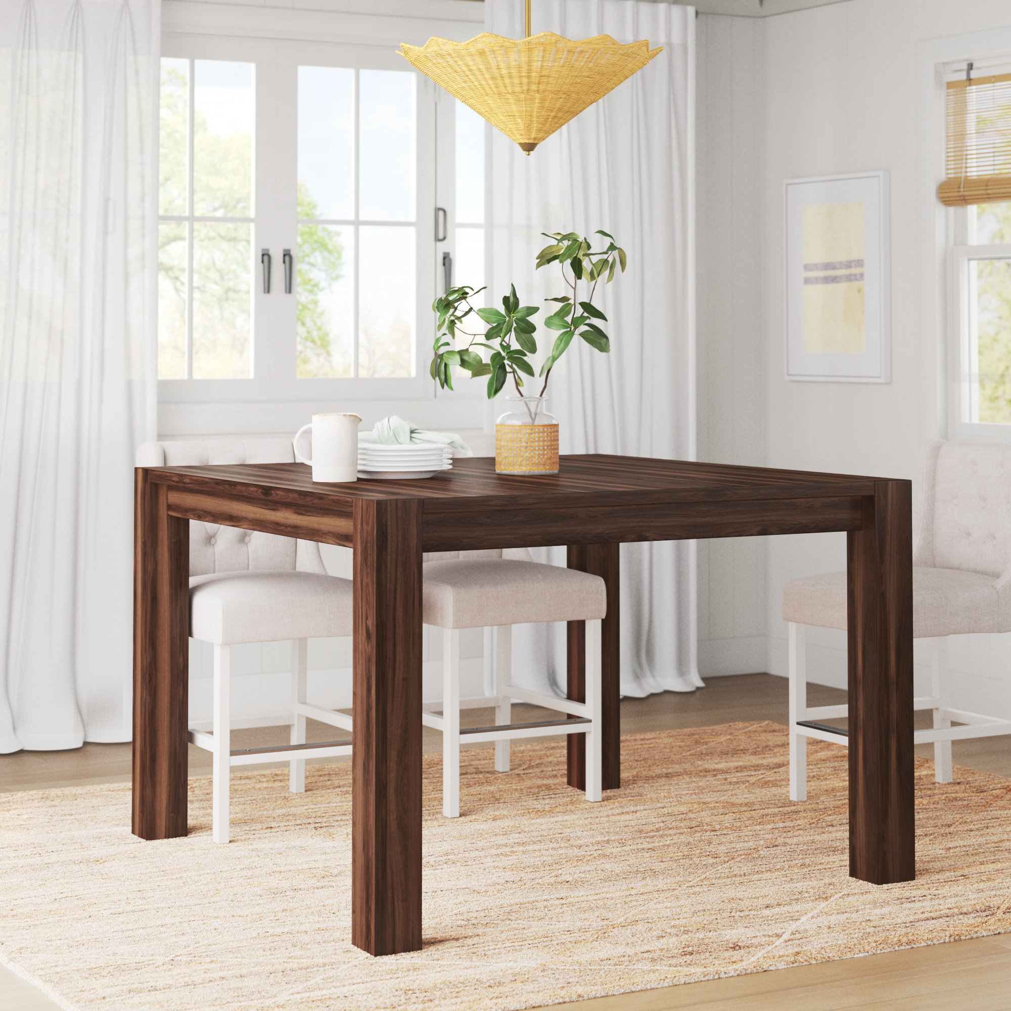 Canora Grey Kaicey Counter Height Solid Wood Table & Reviews | Wayfair