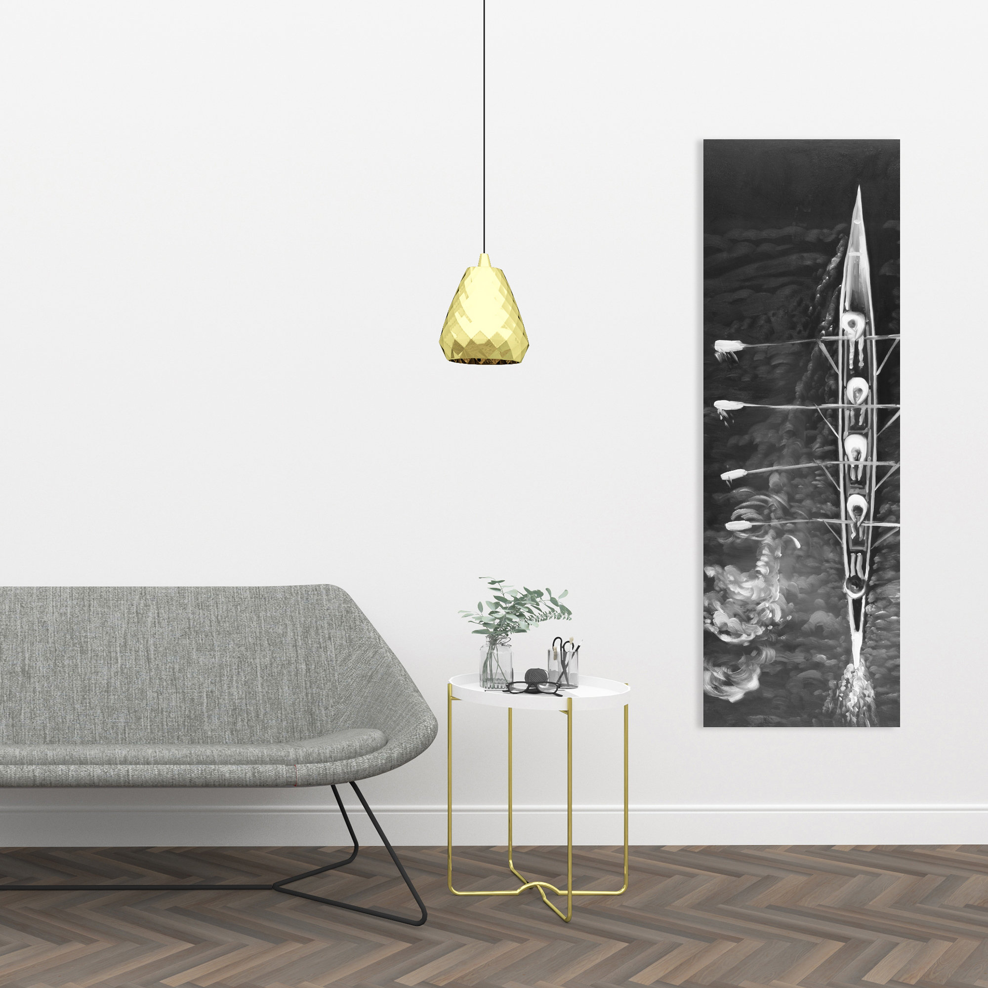 Lark Manor™ Rowing Boat - Monochrome White Canvas for Home Decor | Wayfair