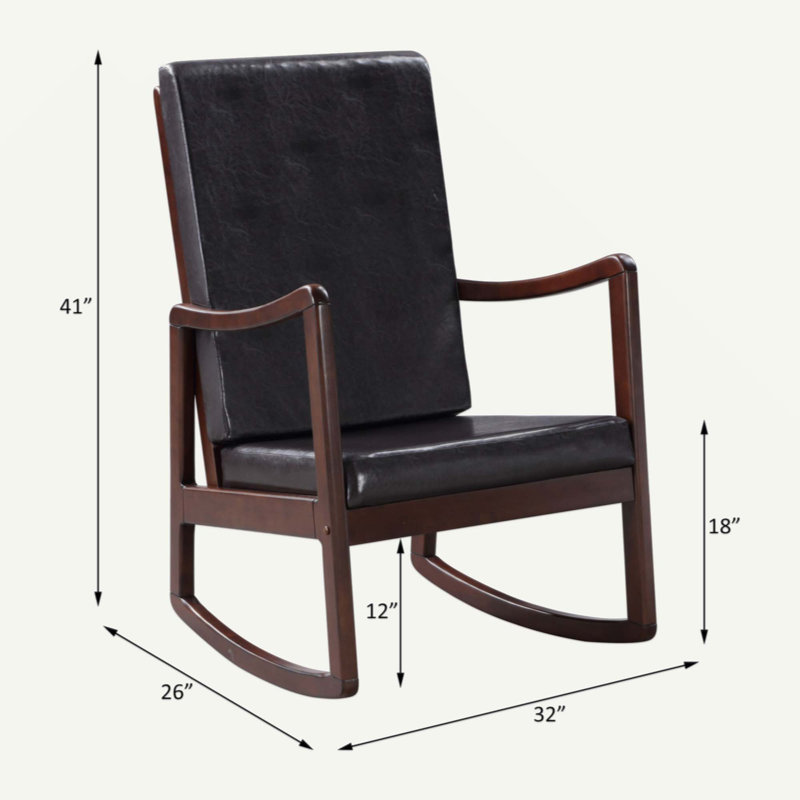 Latitude Run® Synthenic Leather & Finish Rocking Chair | Wayfair