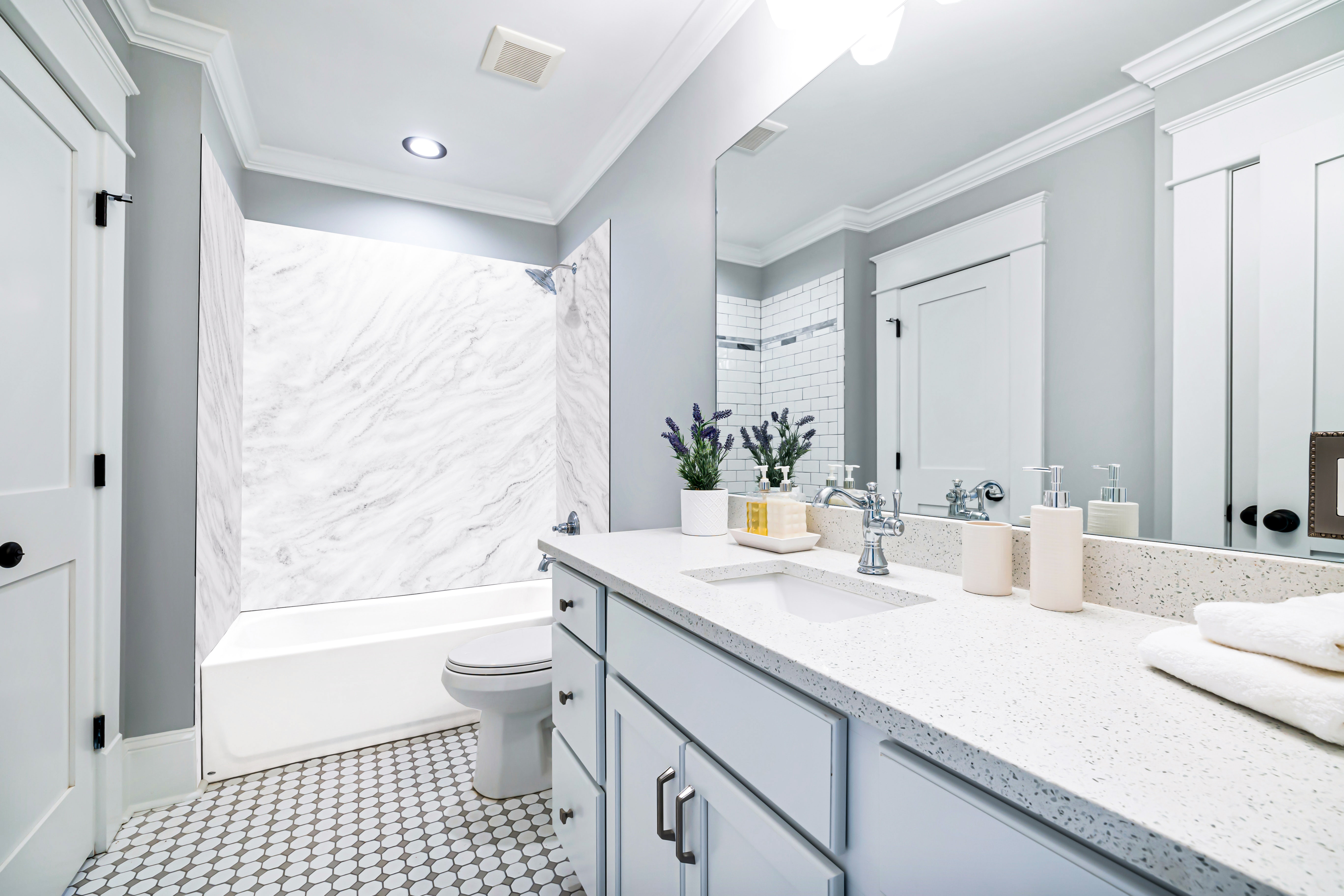 Polymarm 60" W 80" 60" D Three Wall Composite Shower Wall Panel ...