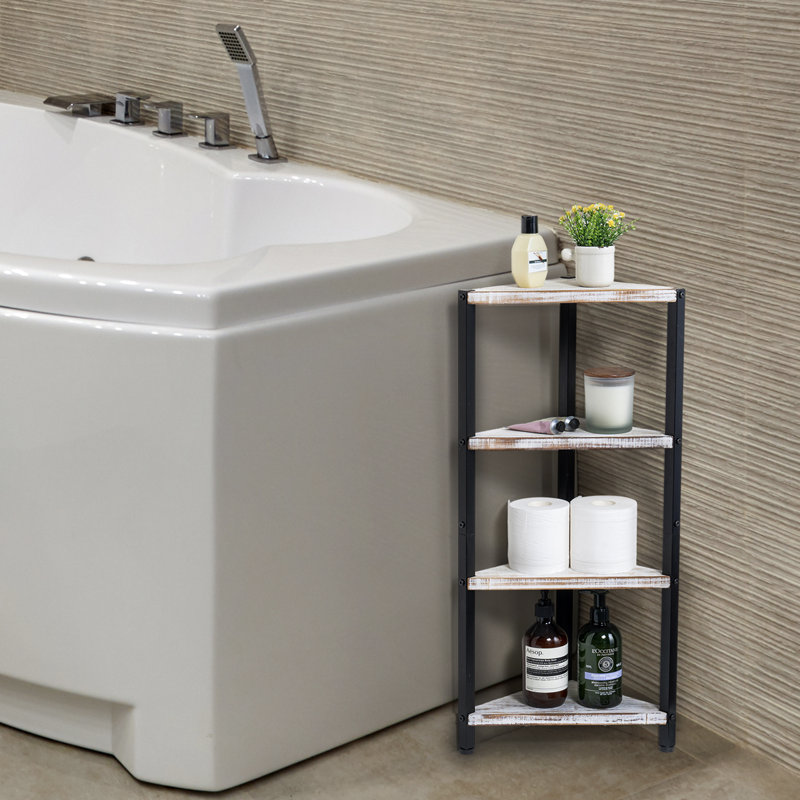 17 Stories Warsan 4-Tier Corner Bathroom Storage Shelves | Wayfair