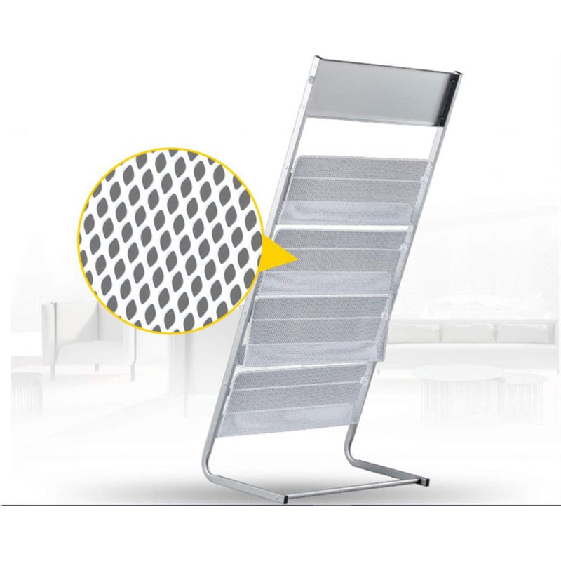 Rebrilliant Floor-Standing Magazine Rack, Carbon Iron Steel, Silver ...