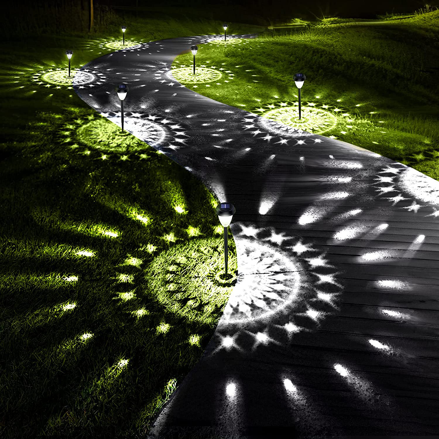 CG INTERNATIONAL TRADING Black Solar Powered Integrated LED Pathway ...
