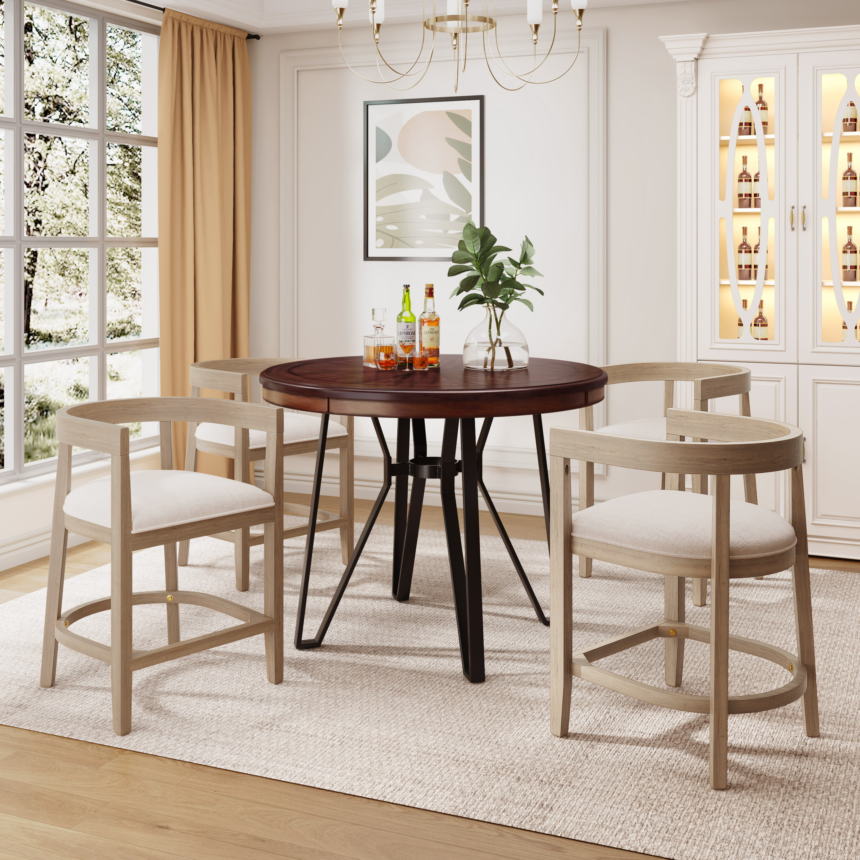 Ebern Designs Barrau 5-Piece Round Bar Set | Wayfair