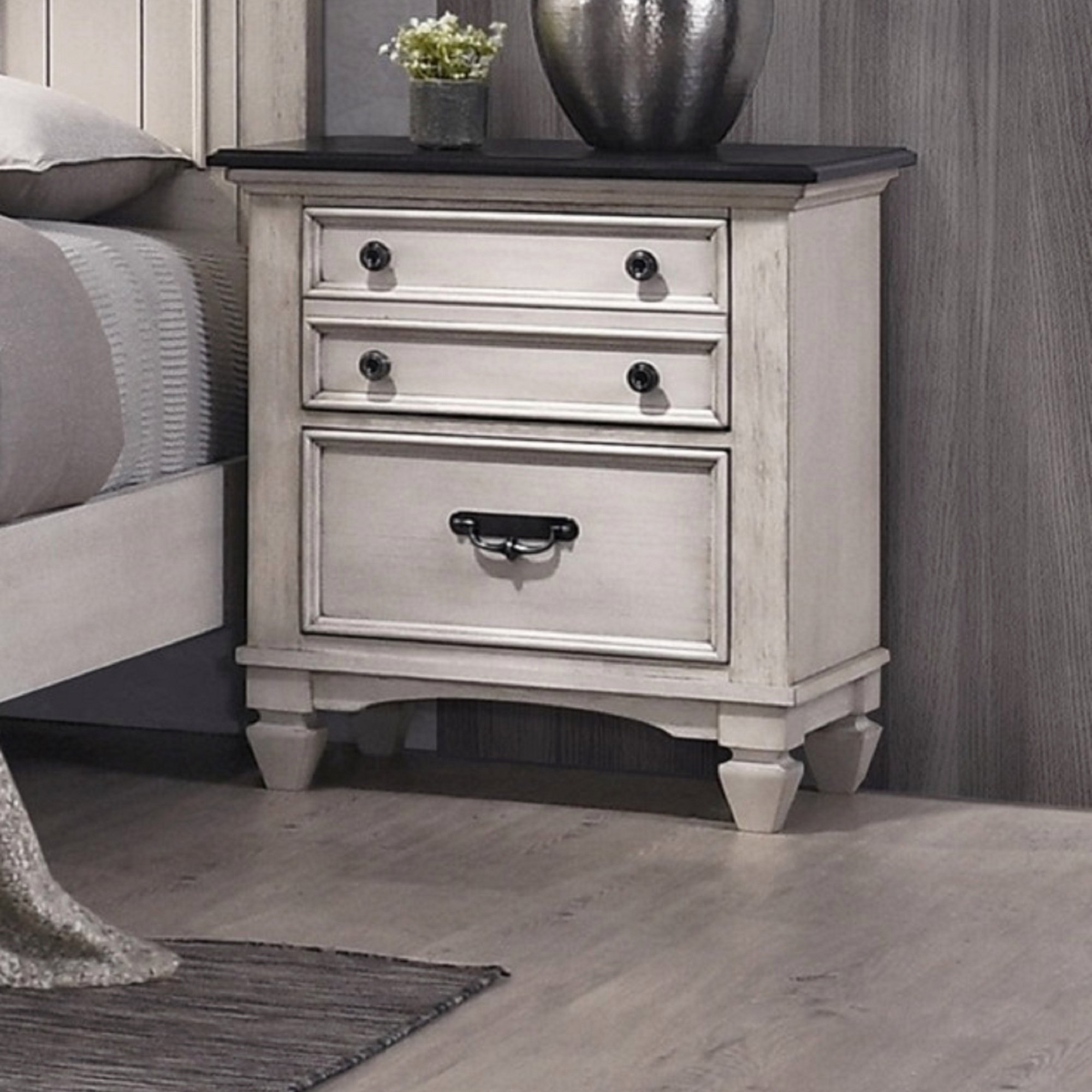 Rosalind Wheeler Beautiful Two-Tone Finish 1-Pc Nightstand End Table ...
