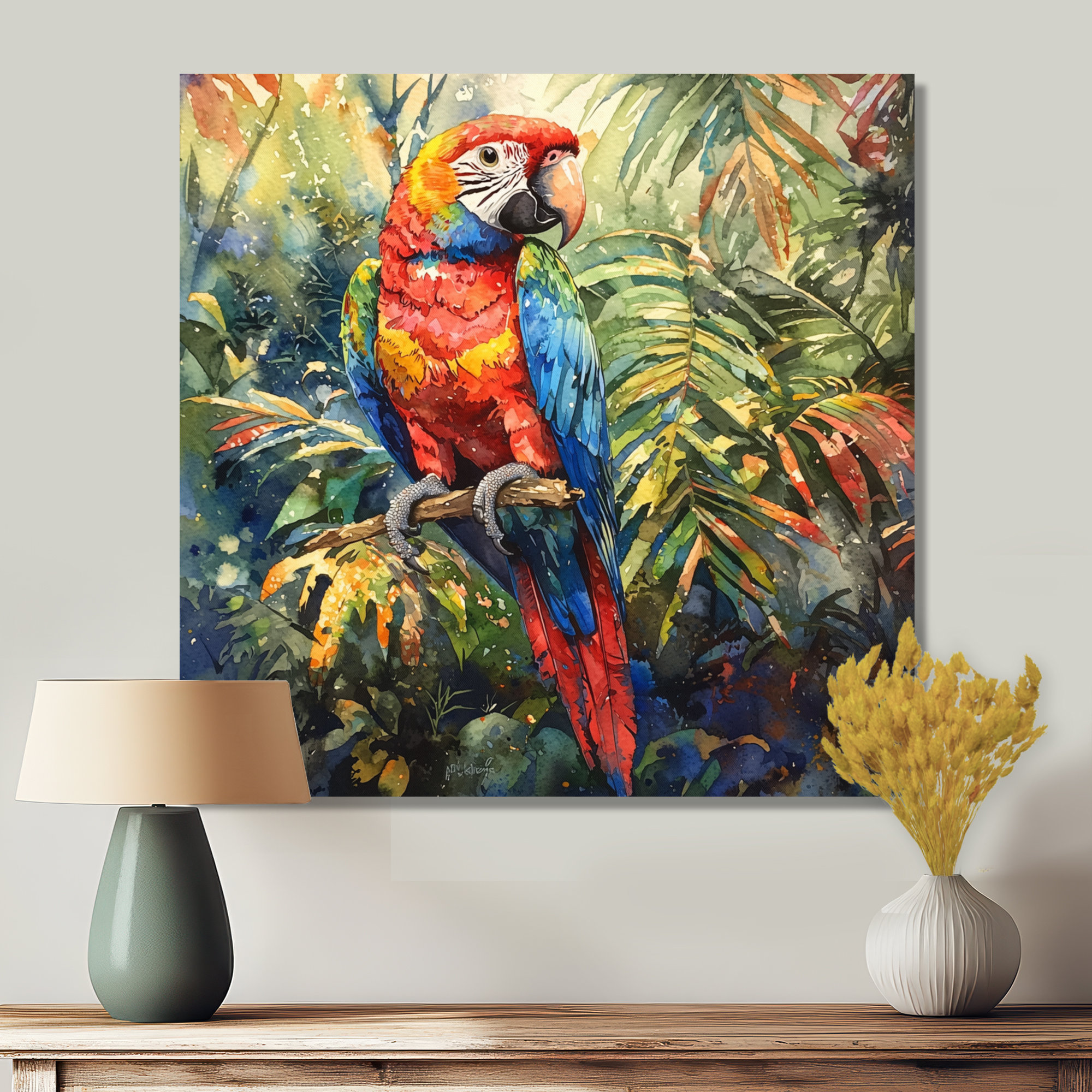 Bay Isle Home™ Cielle Tropical Parrot In The Rainforest II - parrot ...