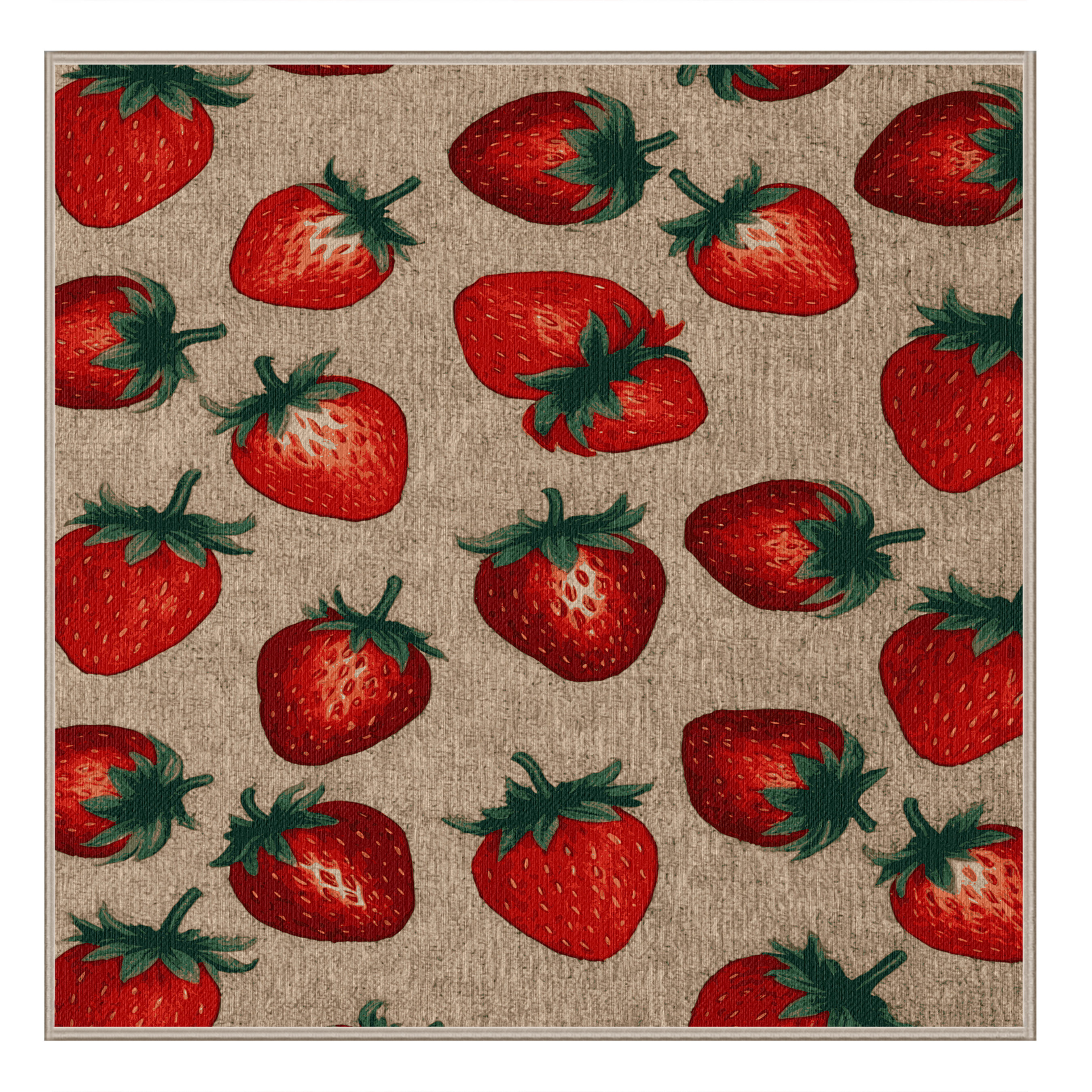 One Allium Way® Washable Strawberry Fruits Area Rug | Wayfair