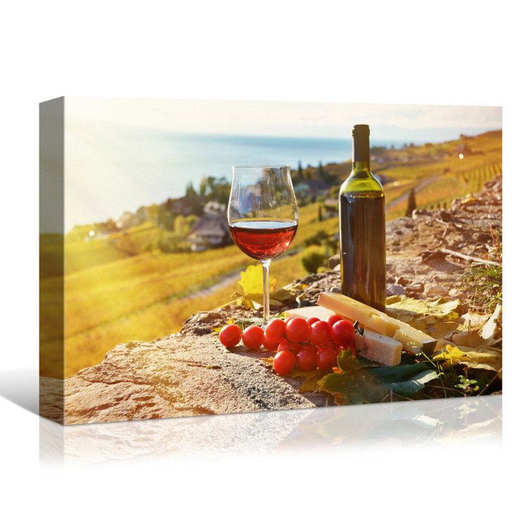 Ebern Designs Faska Wine On Canvas Painting | Wayfair
