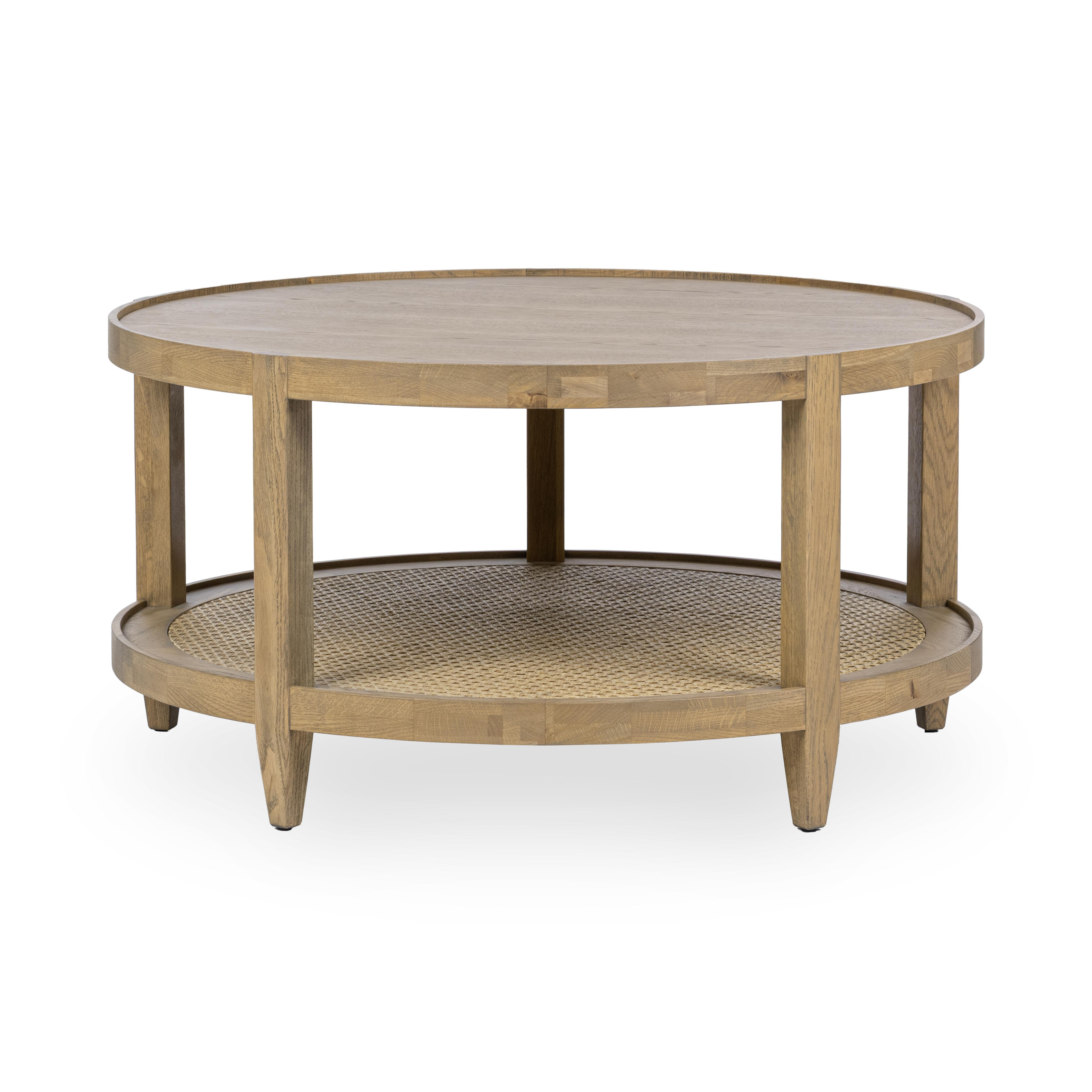 Classic Home Devin Oak Wood Round Coffee Table & Reviews | Perigold