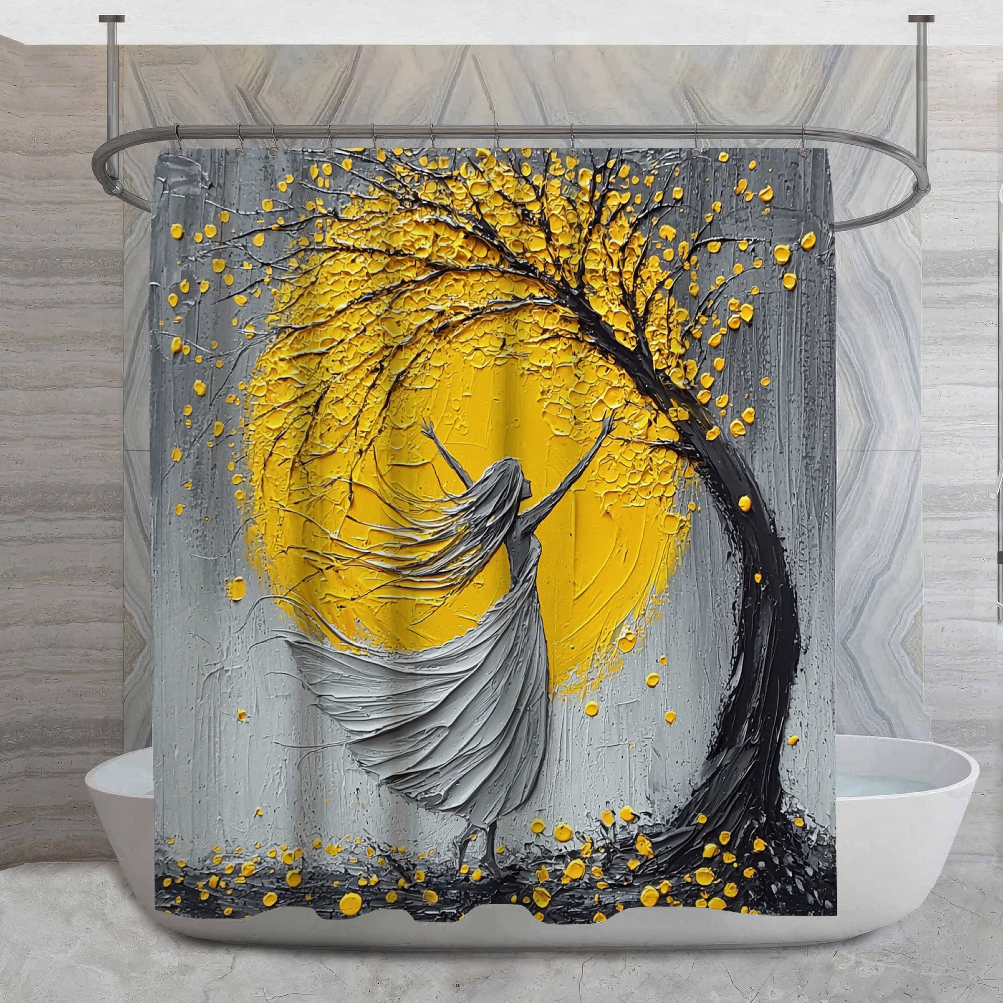 Corrigan Studio Dancing Figure Shower Curtain - Abstract Bathroom Decor ...