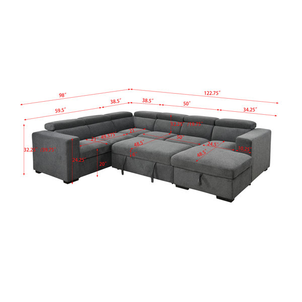 Brayden Studio® Croasmun 4 - Piece Upholstered Sectional | Wayfair