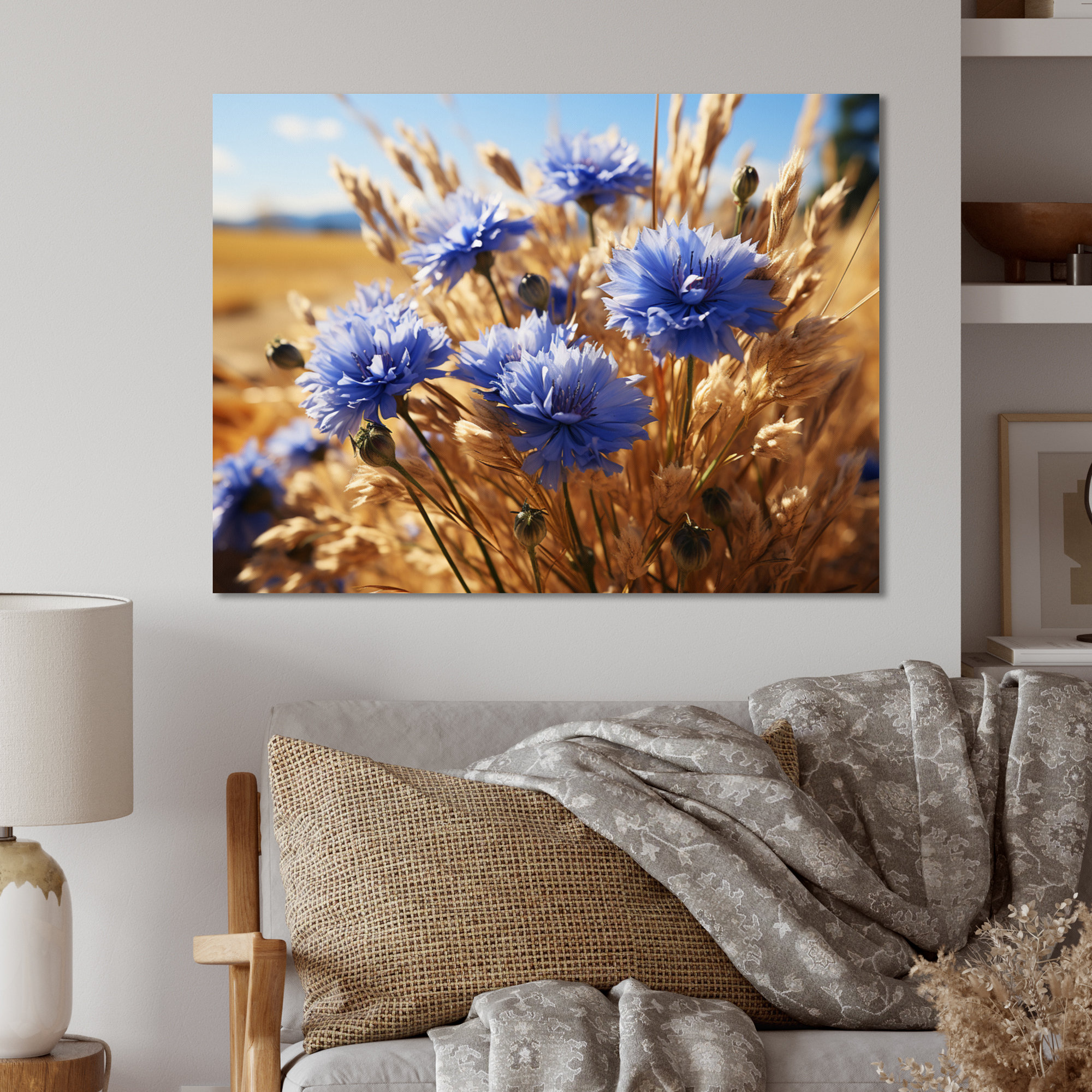 Winston Porter Cornflowers Field VII - Floral Print on Metal | Wayfair