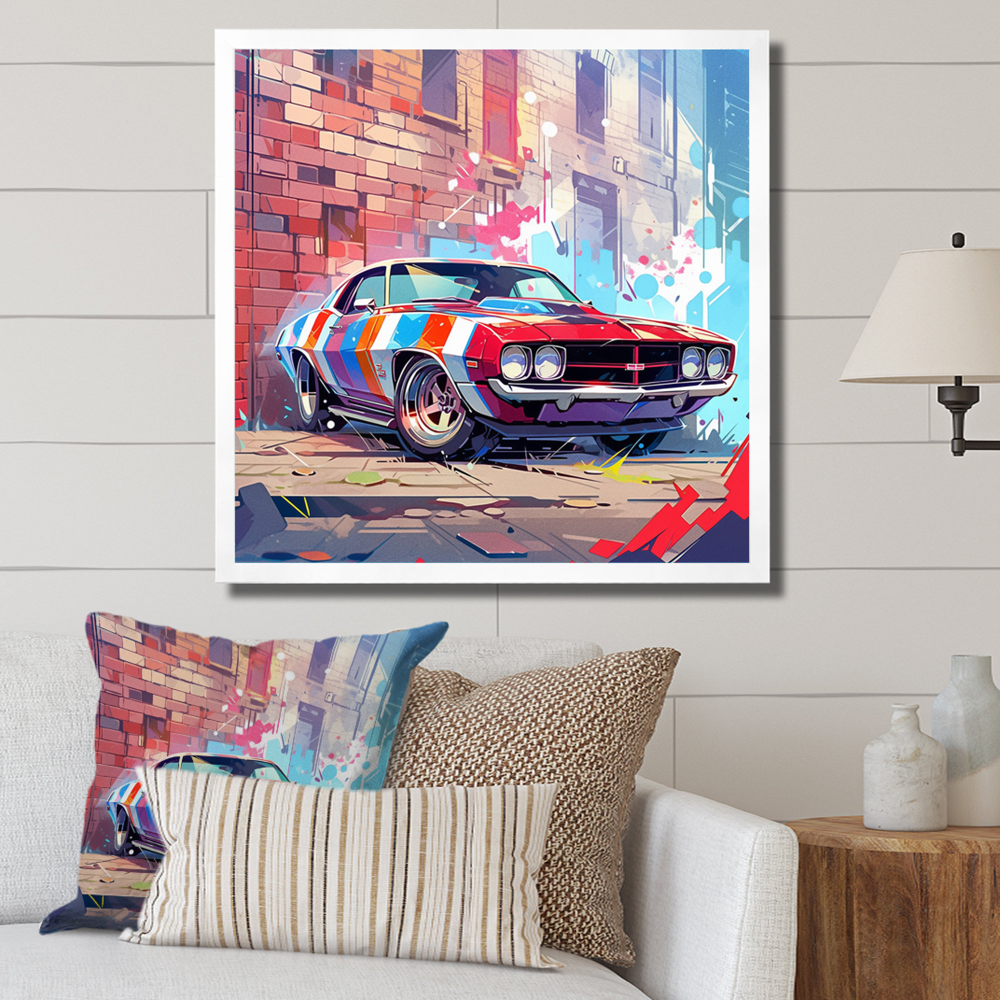 Lark Manor™ Graffiti Muscle Car I - Muscle Car Canvas Print | Wayfair