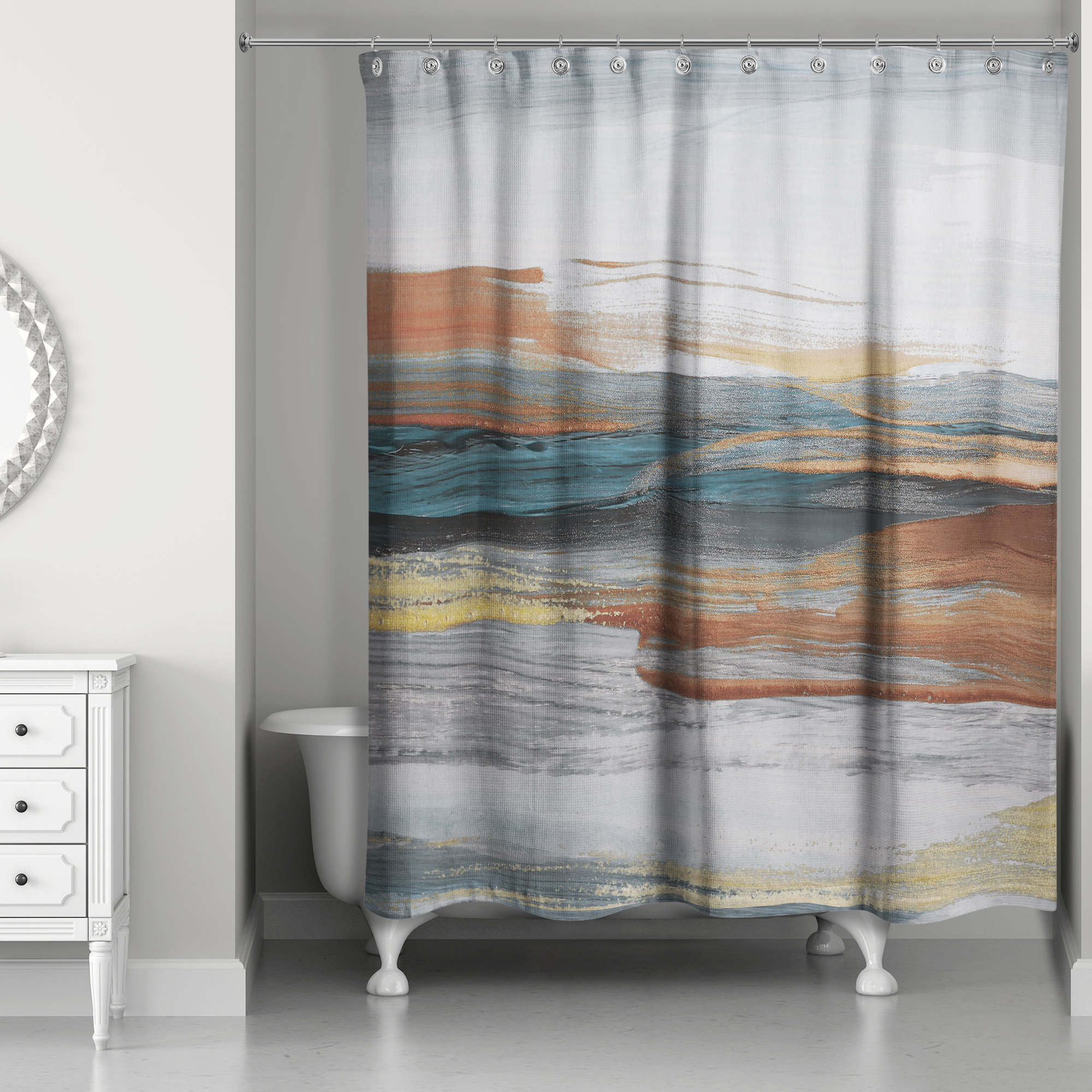 Latitude Run® Rust Shower Curtain | Wayfair