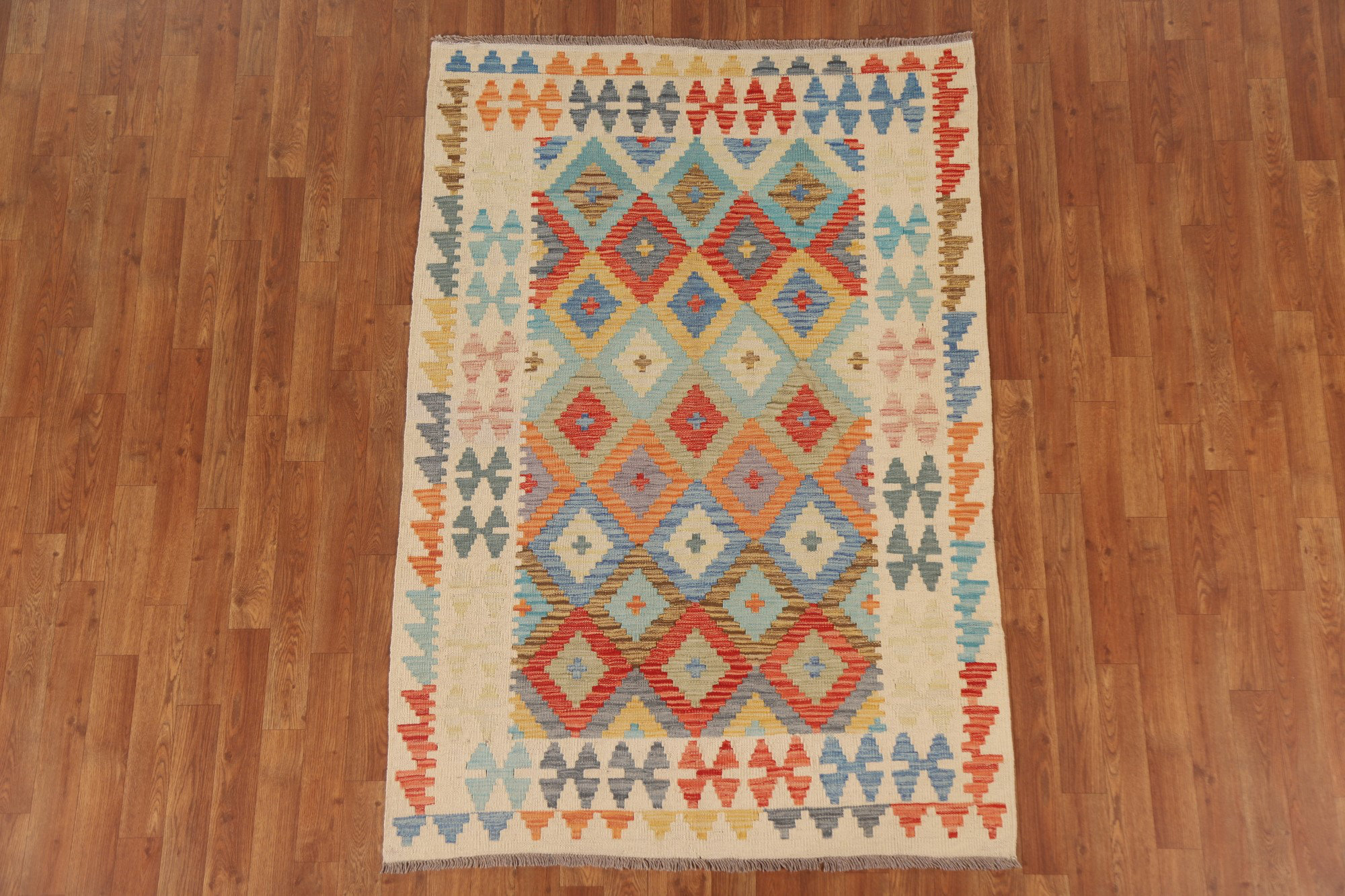 Foundry Select Geometric Kilim Oriental Area Rug 4x6 | Wayfair