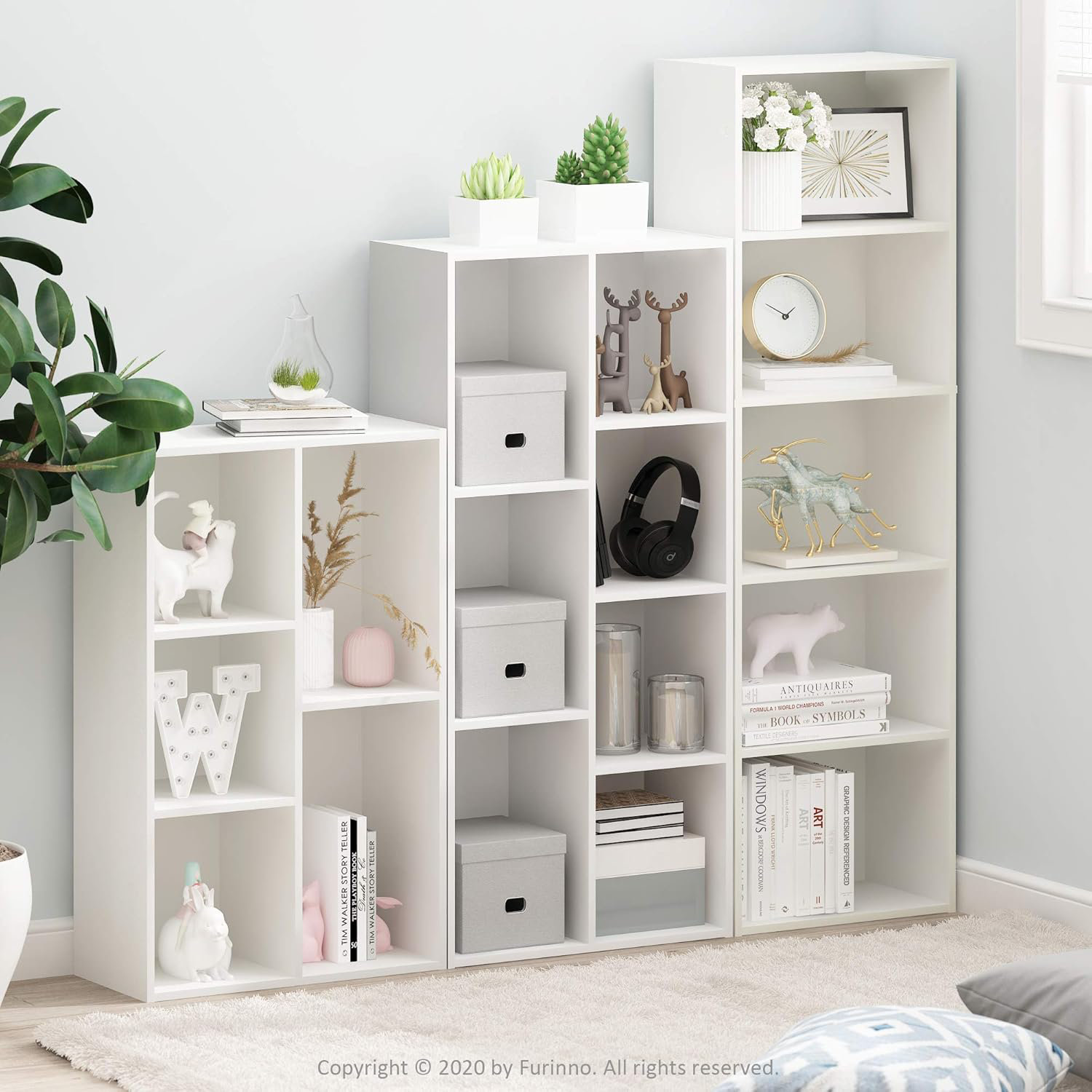 Ebern Designs Luder Bookcase / Book / Storage , 5-Cube, White | Wayfair