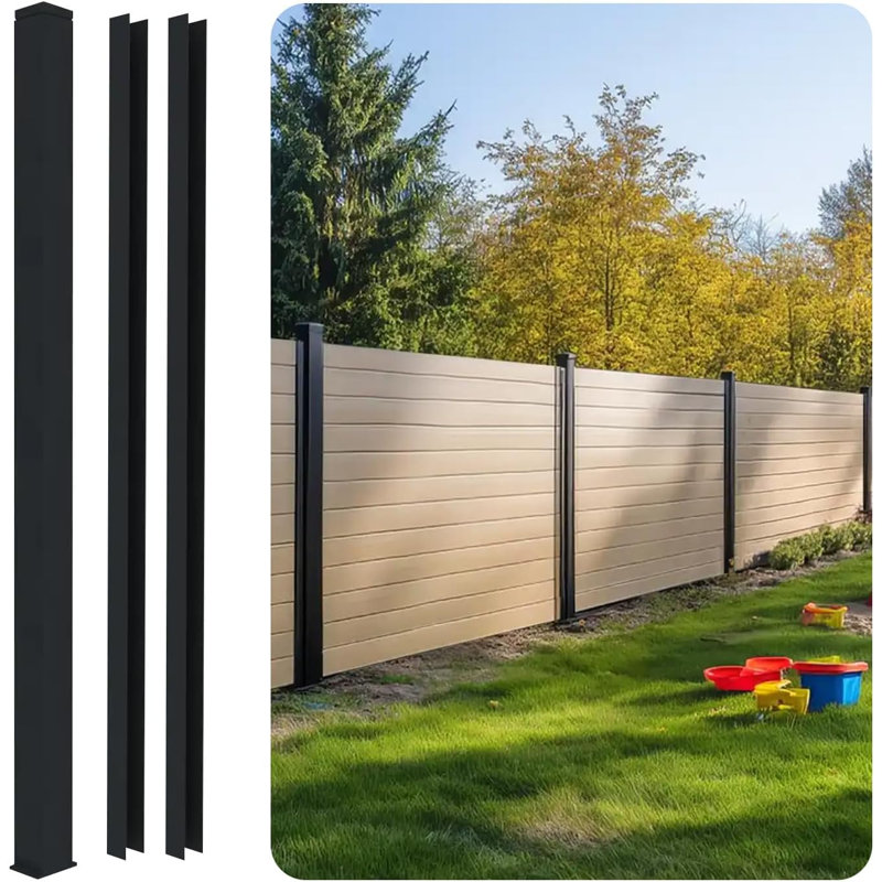 CR Home 6ft Wood Fence Kit, 1 Metal End Post With 2 Channels, Heavy ...