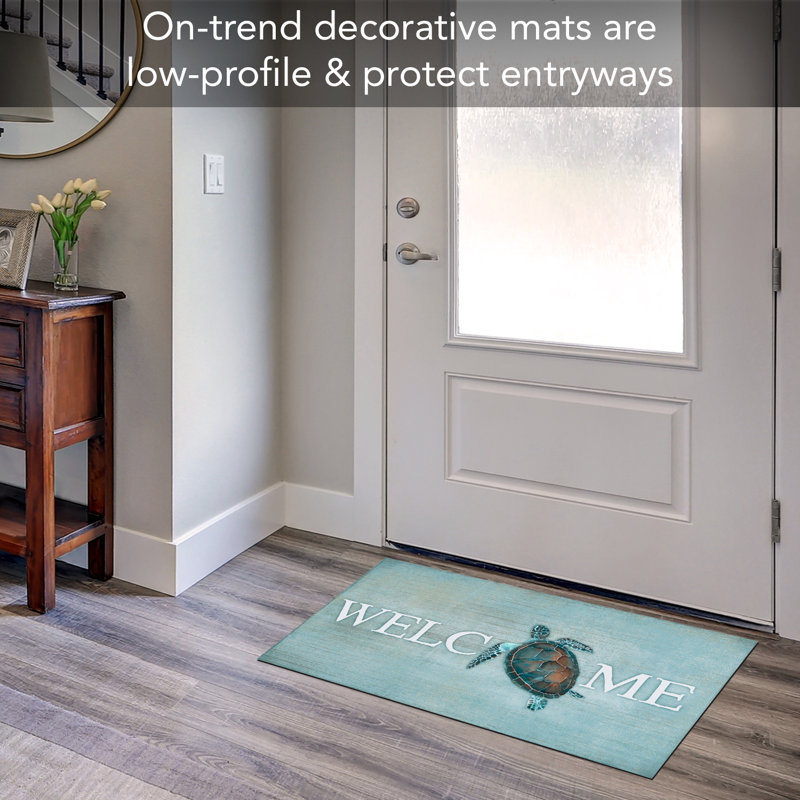CounterArt Sea Turtle Welcome Indoor/Outdoor Entryway Floor Mat ...