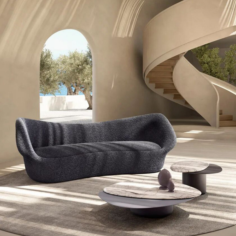 Walkoly Modern Simple Light Luxury Curved Sofa | Wayfair