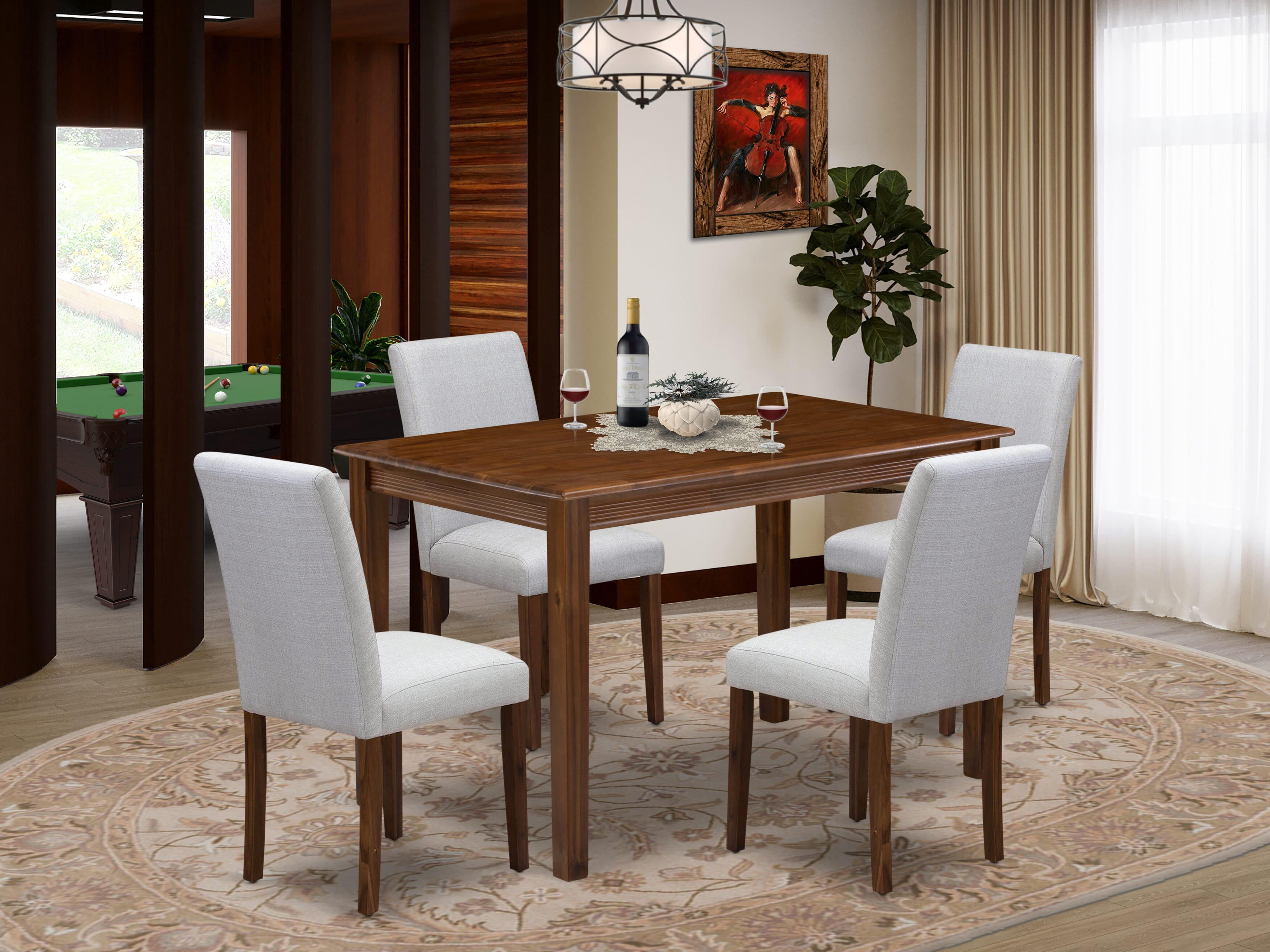 Red Barrel Studio® 5-Pc Dining Set Includes a Rectangle Dining Table ...